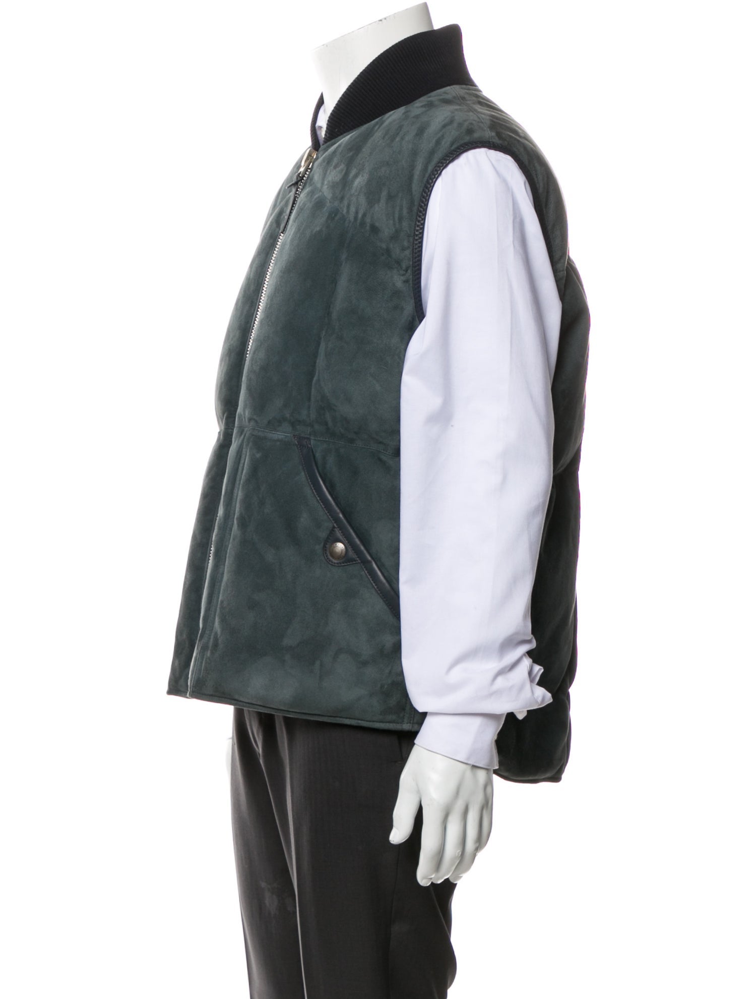 Tom Ford Lamb Leather Vest - Blue Outerwear, Clothing - TOM173002 | The ...