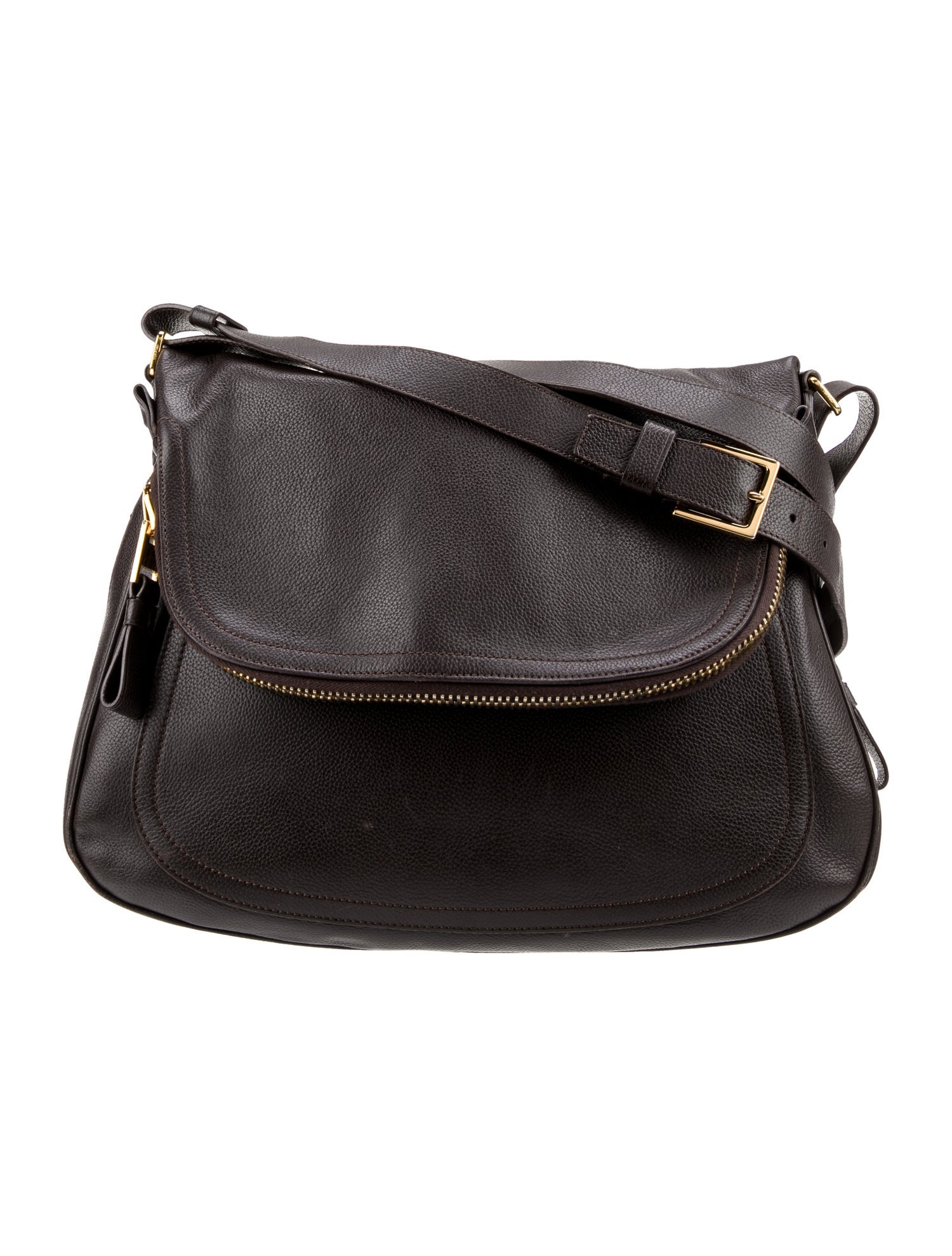 Tom Ford Leather Shoulder Bag - Brown Shoulder Bags, Handbags ...