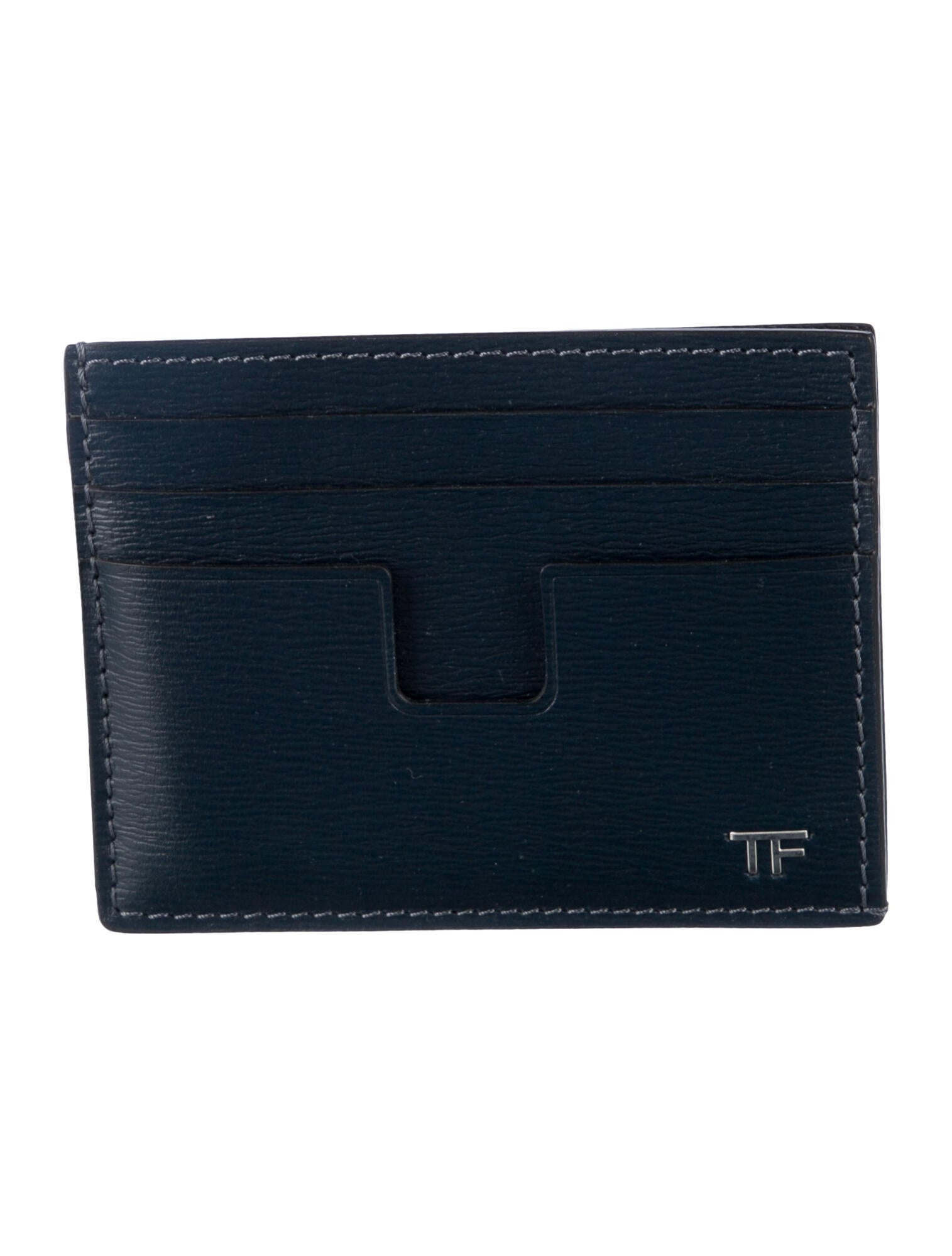 Tom Ford Leather Card Holder w/ Tags - Blue Wallets, Accessories ...