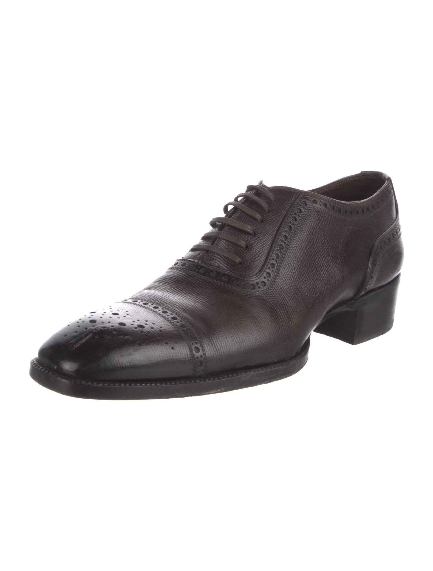 Tom Ford Leather Lasercut Accents Brogues - Brown Oxfords, Shoes ...