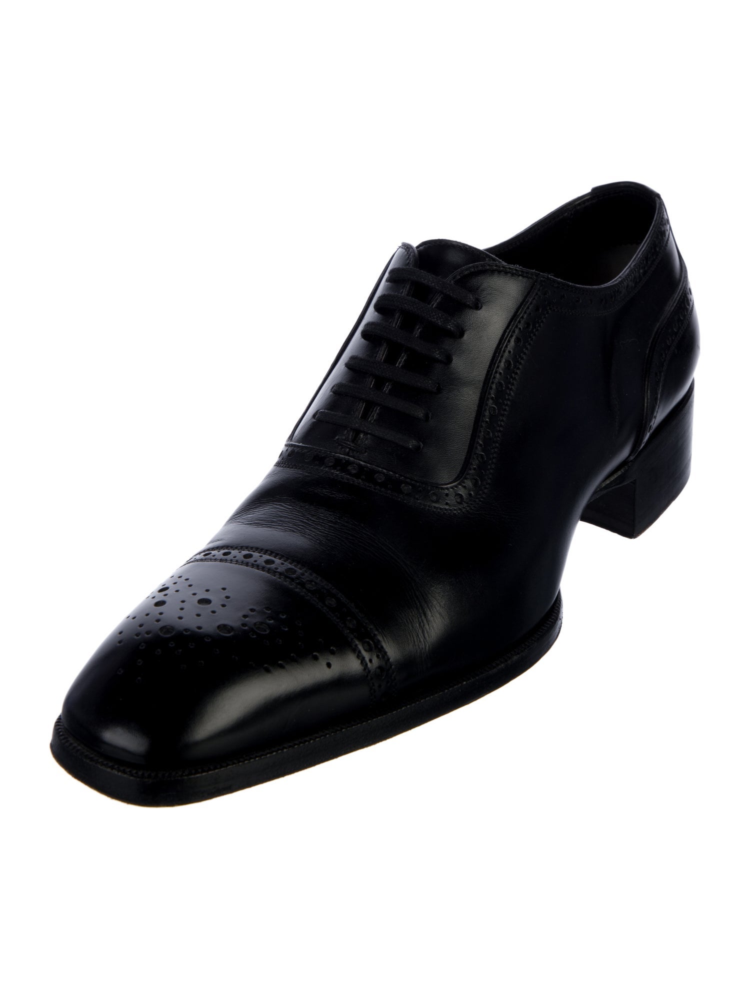 Tom Ford Leather Brogues - Black Oxfords, Shoes - TOM176976 | The RealReal