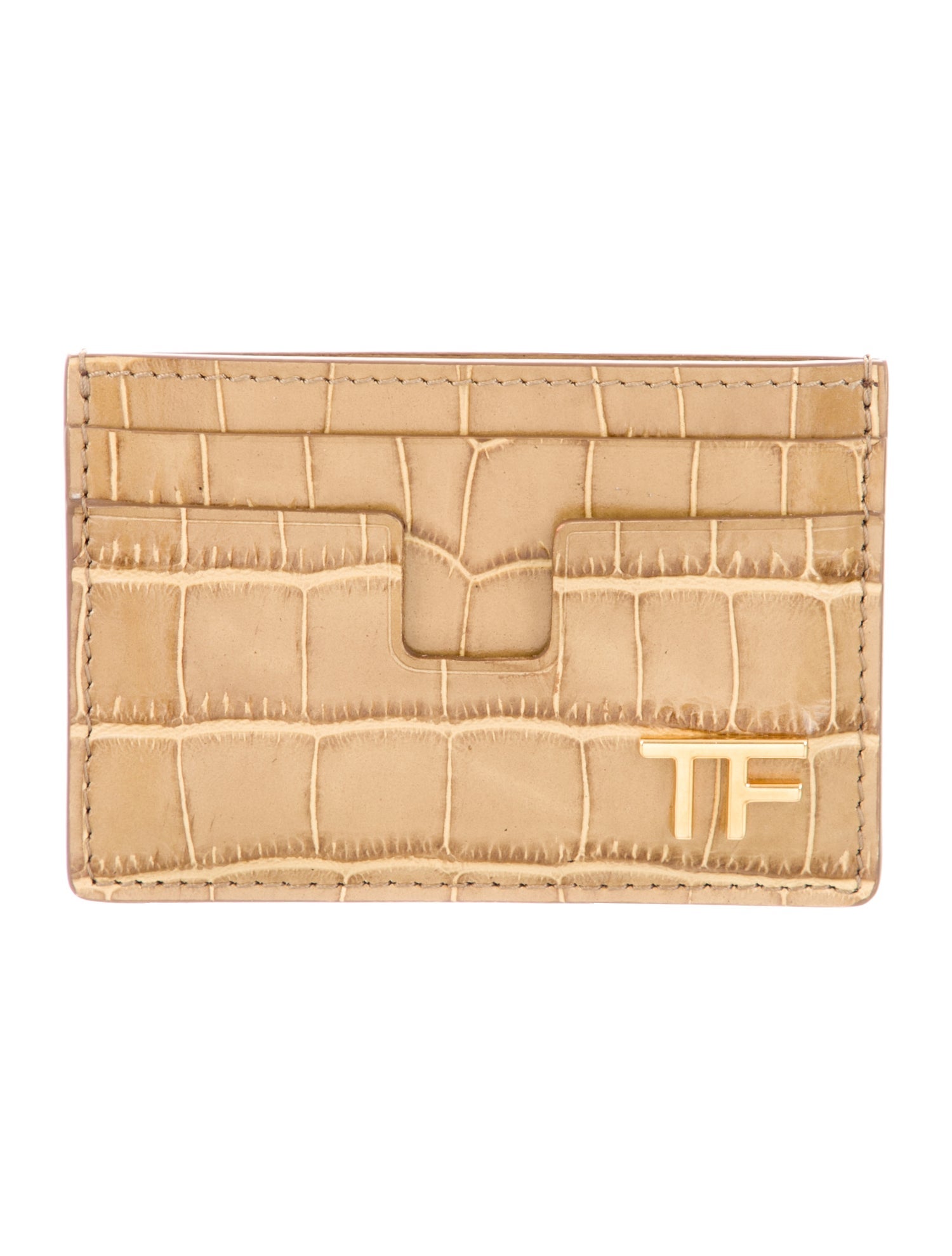 Tom Ford Alligator Animal Print Card Holder w/ Tags - Neutrals Wallets ...