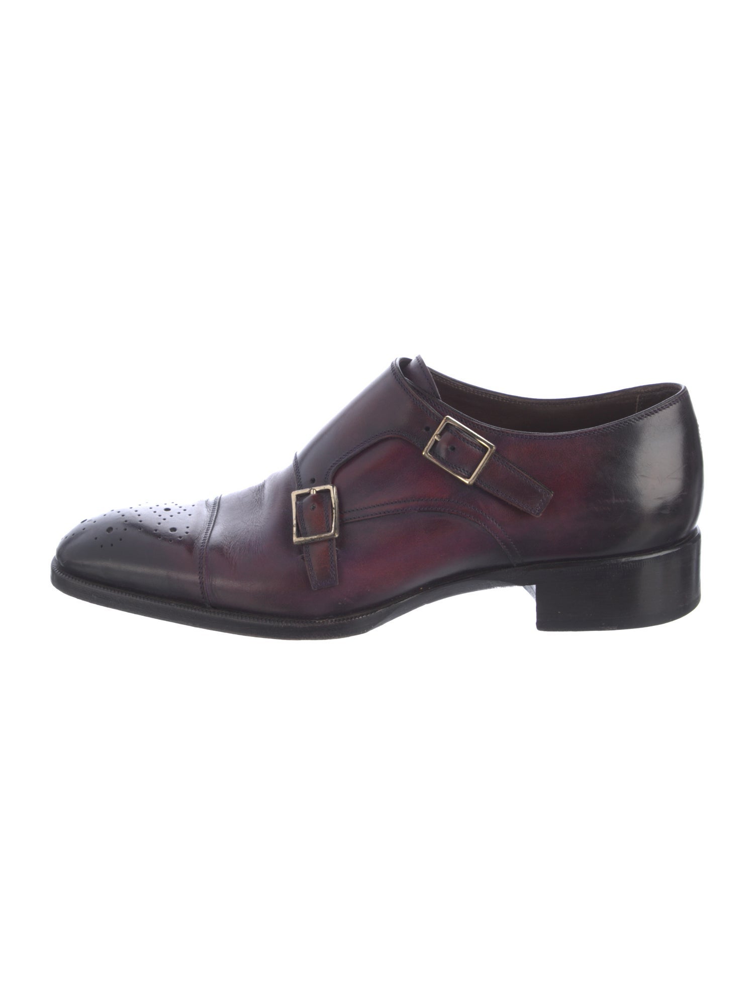Tom Ford Leather Monk Straps - Red Monk Straps, Shoes - TOM177287 | The ...