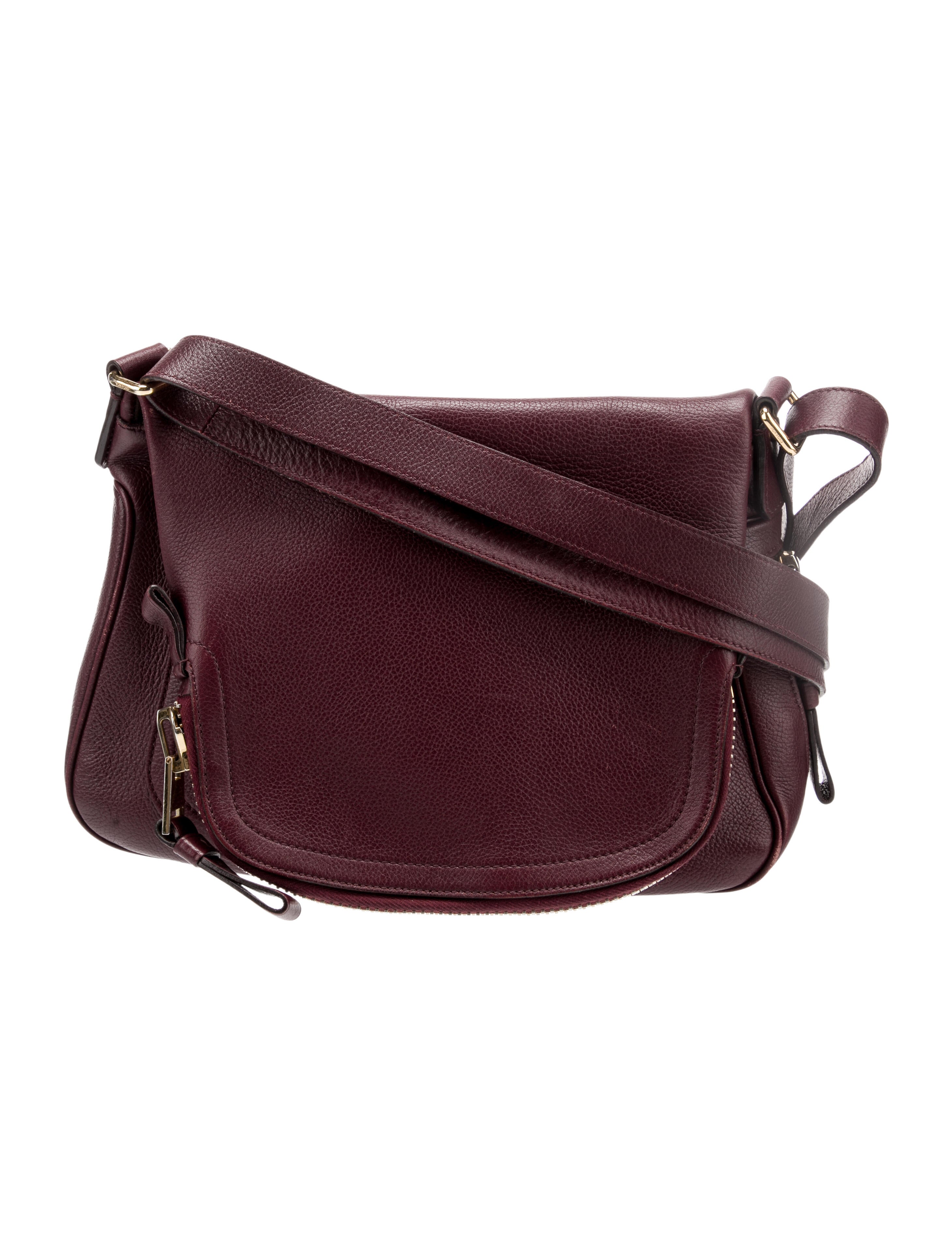 Tom Ford Leather Messenger Bag - Burgundy Crossbody Bags, Handbags ...