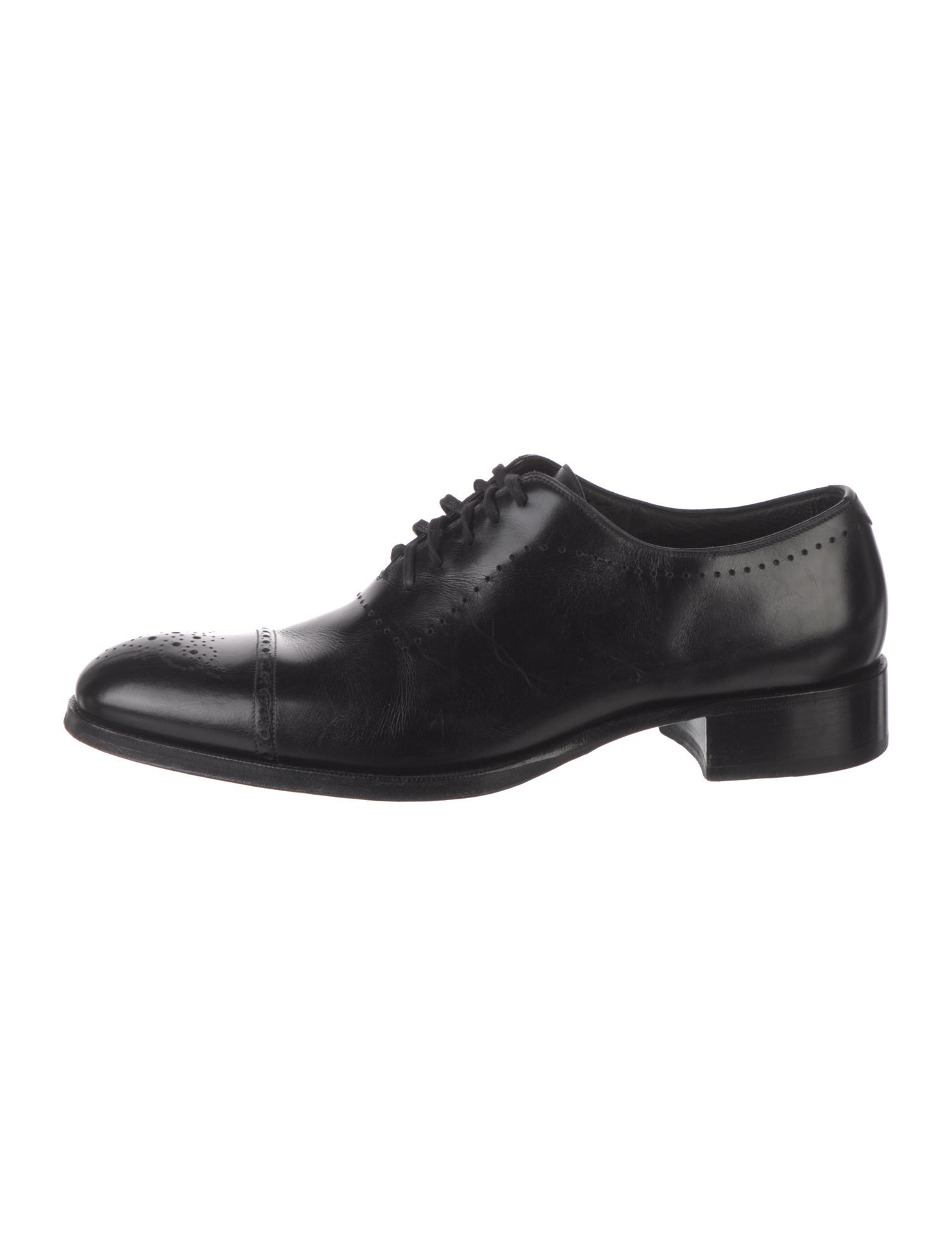 Tom Ford Leather Brogues - Black Oxfords, Shoes - TOM180248 | The RealReal