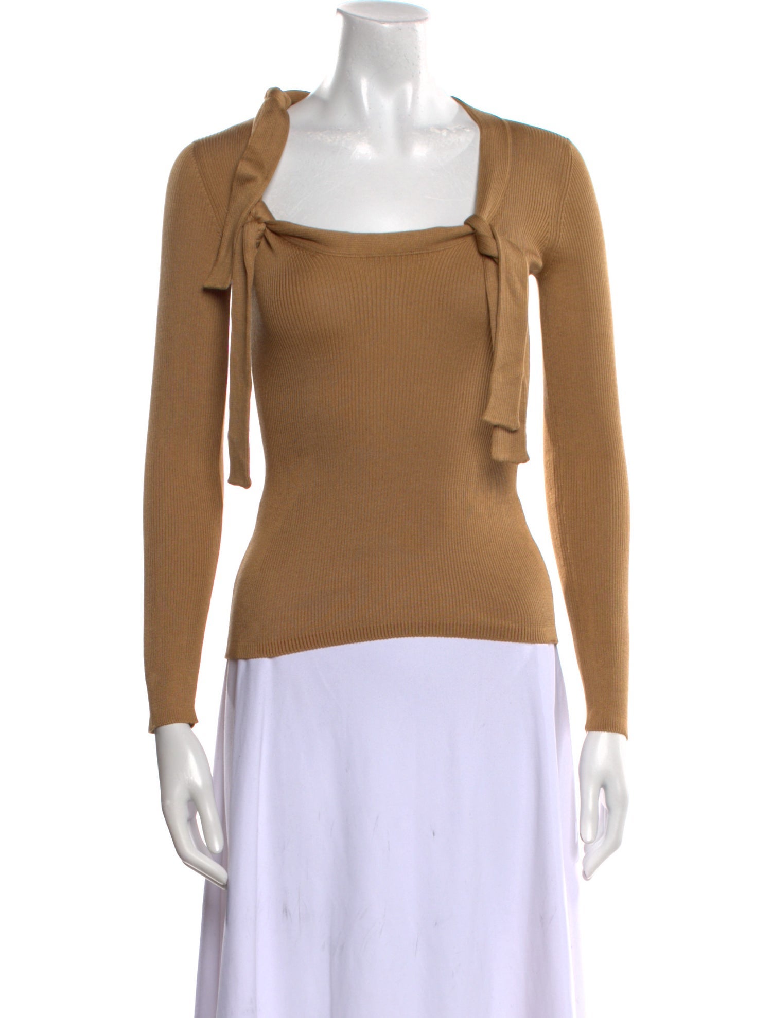 Tom Ford Square Neckline Long Sleeve Top - Brown Tops, Clothing ...