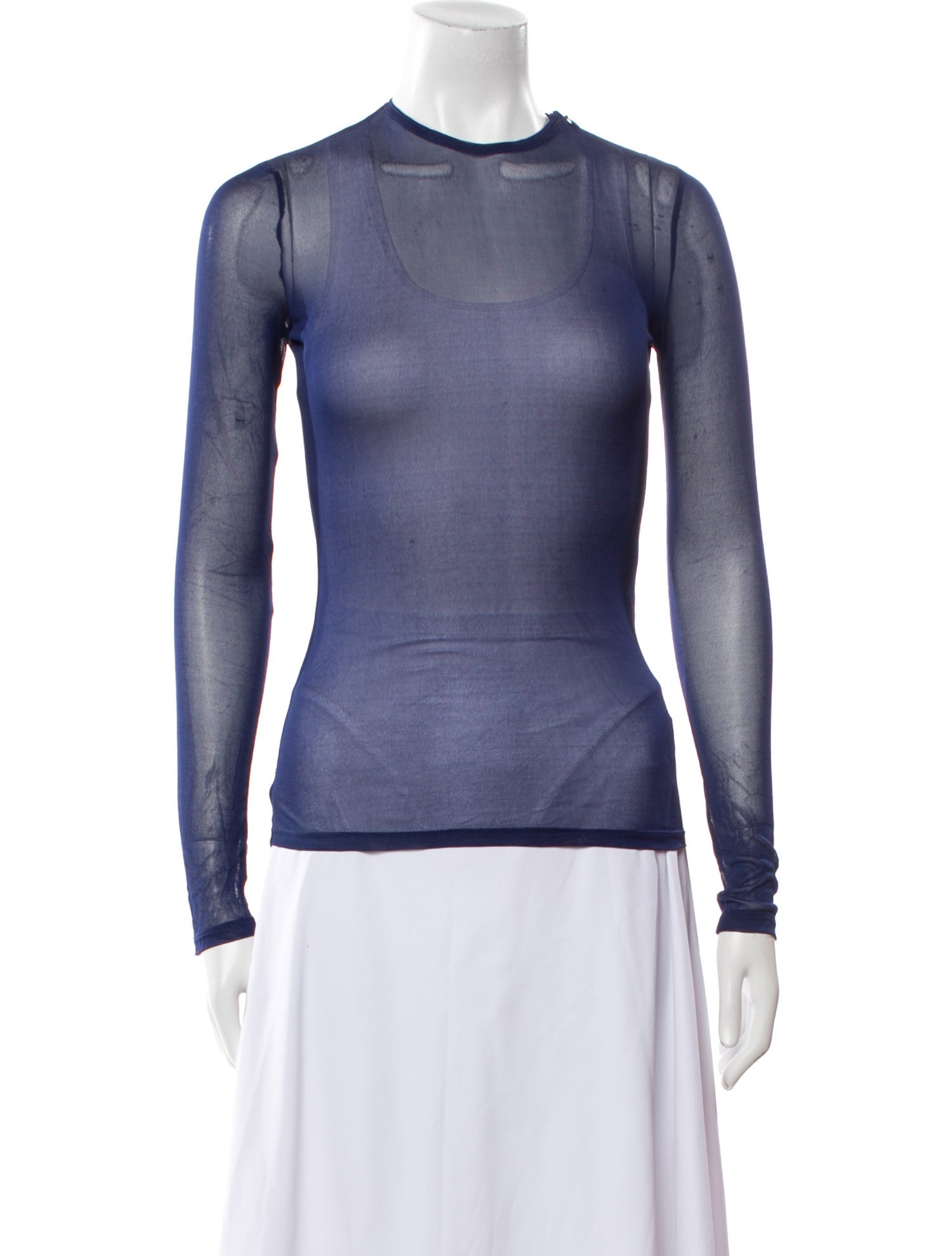 Tom Ford Crew Neck Long Sleeve Top - Blue Tops, Clothing - TOM198501 ...