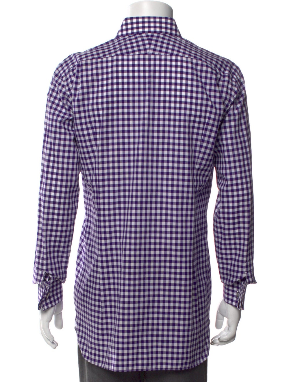 Tom Ford Plaid Print Long Sleeve Dress Shirt - Purple Dress Shirts ...