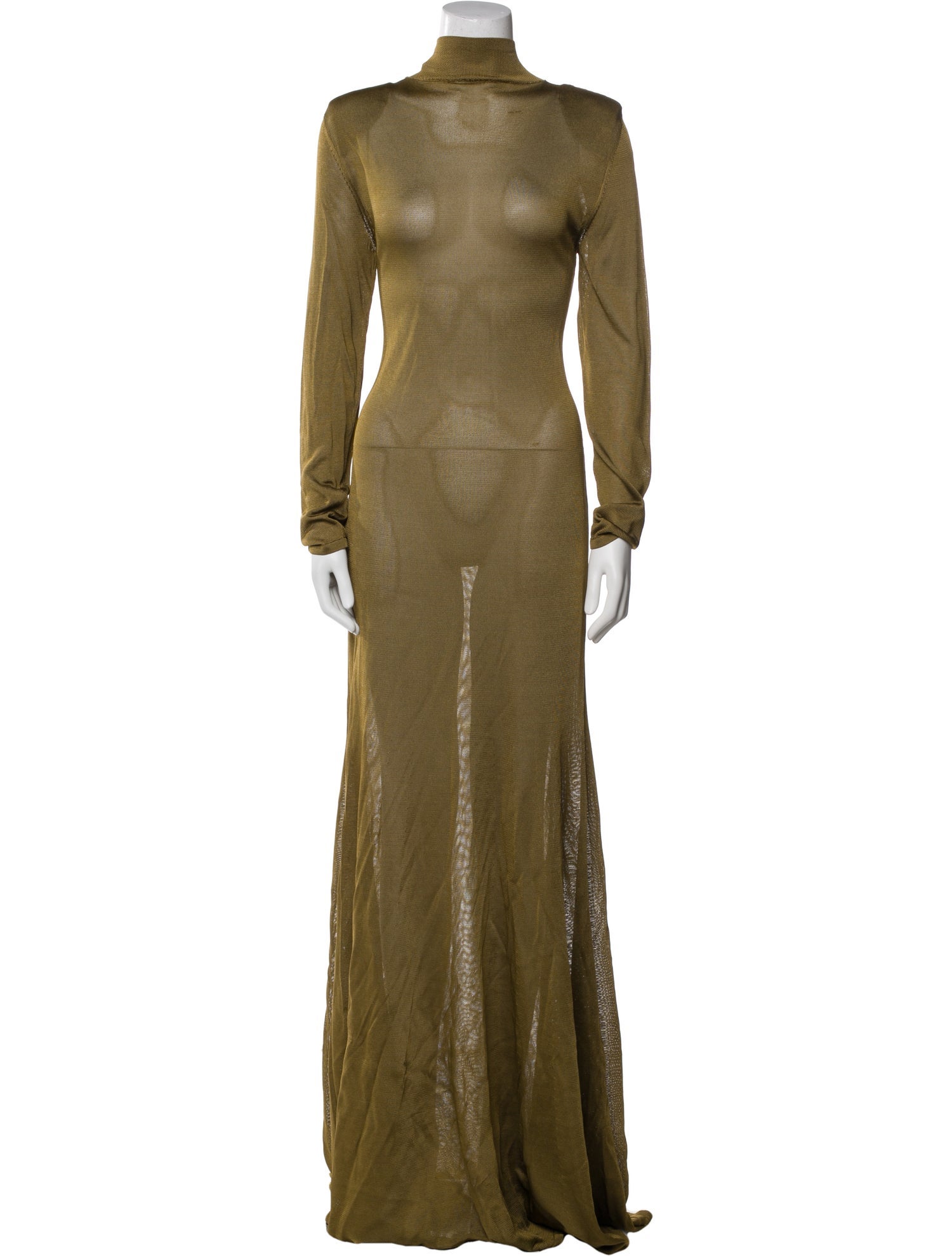 Tom Ford Turtleneck Long Dress - Green Dresses, Clothing - TOM203867 ...