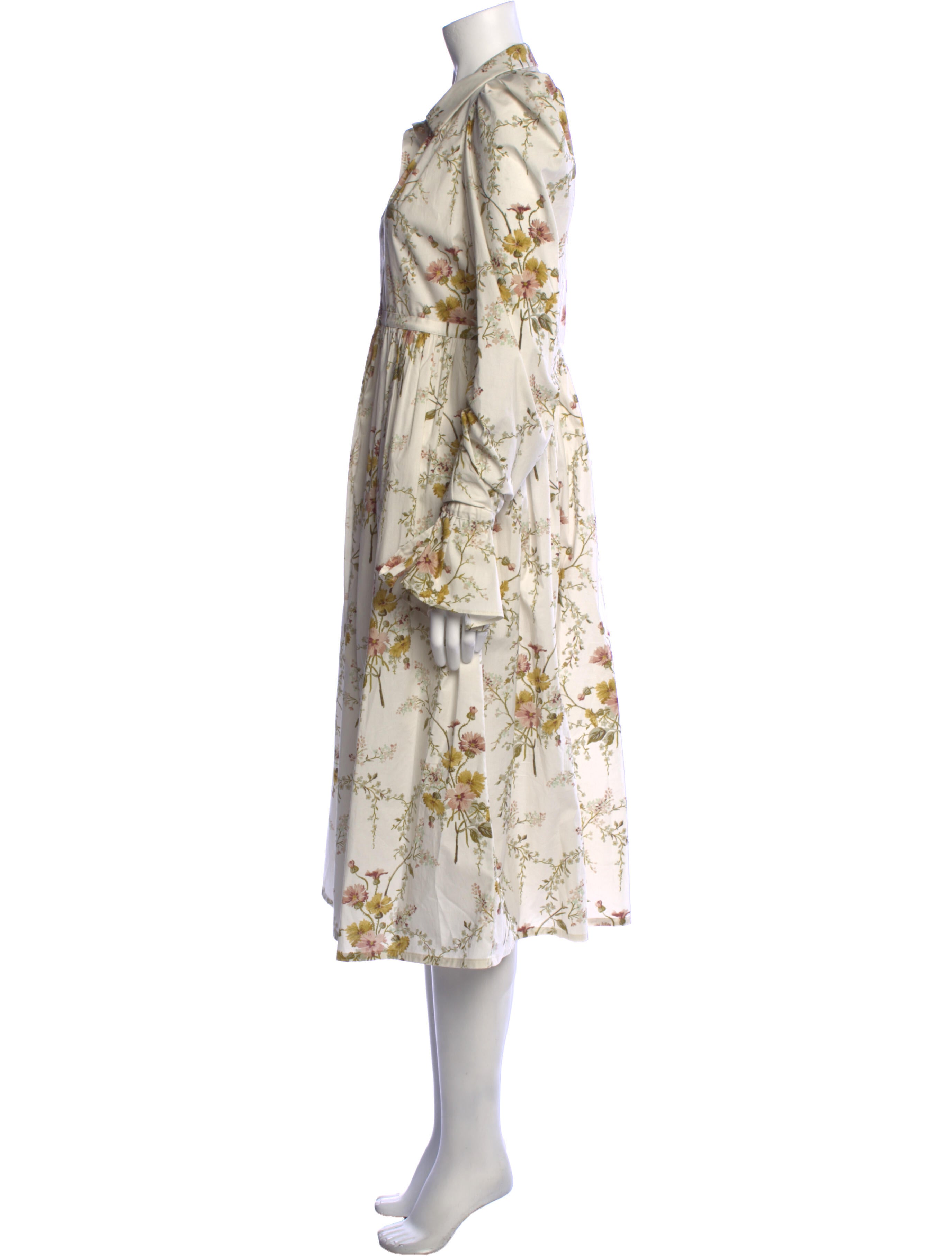 Brock Collection Floral Print Midi Length Dress - Neutrals Dresses ...