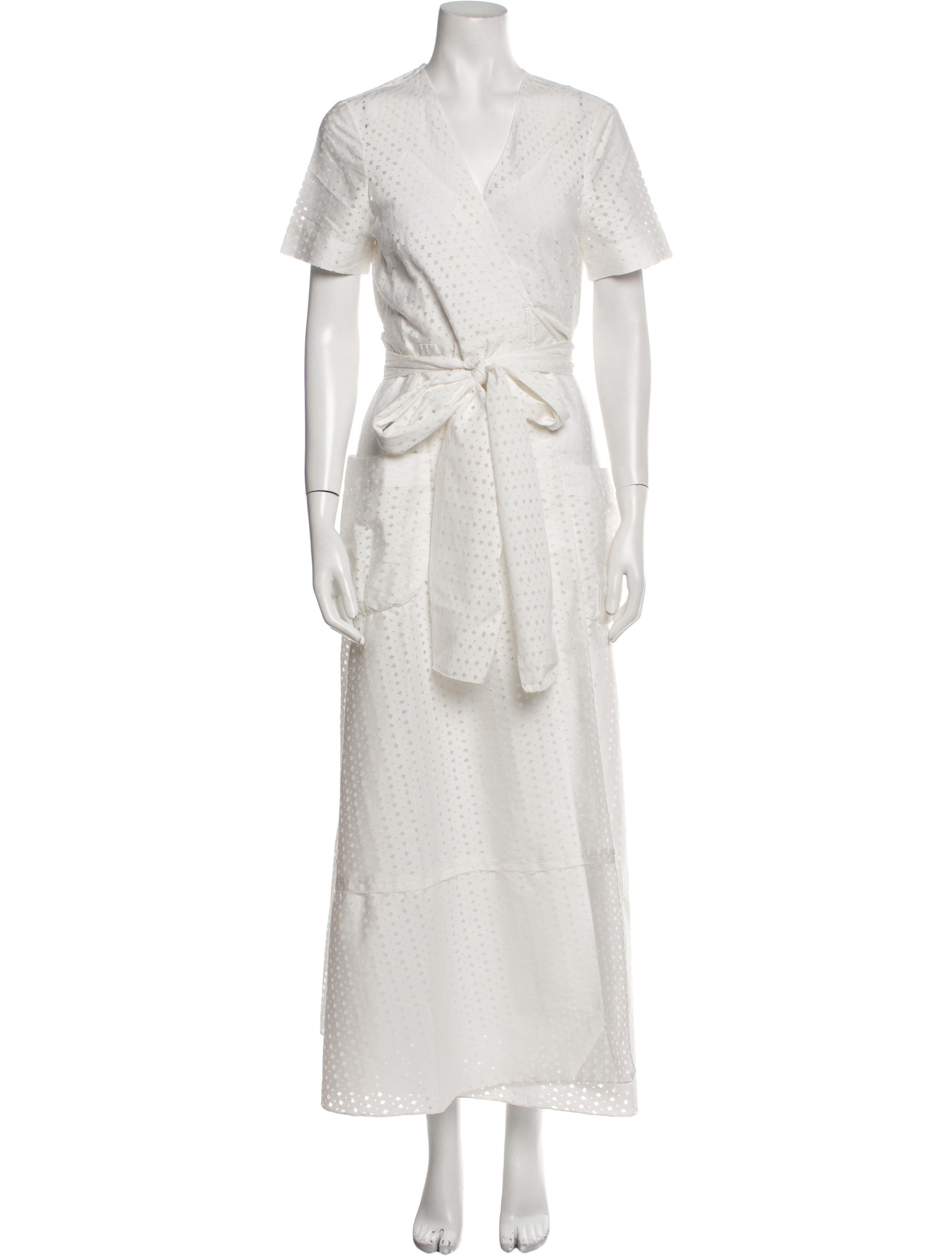 Brock Collection V-Neck Long Dress - White Dresses, Clothing - TON24786 ...