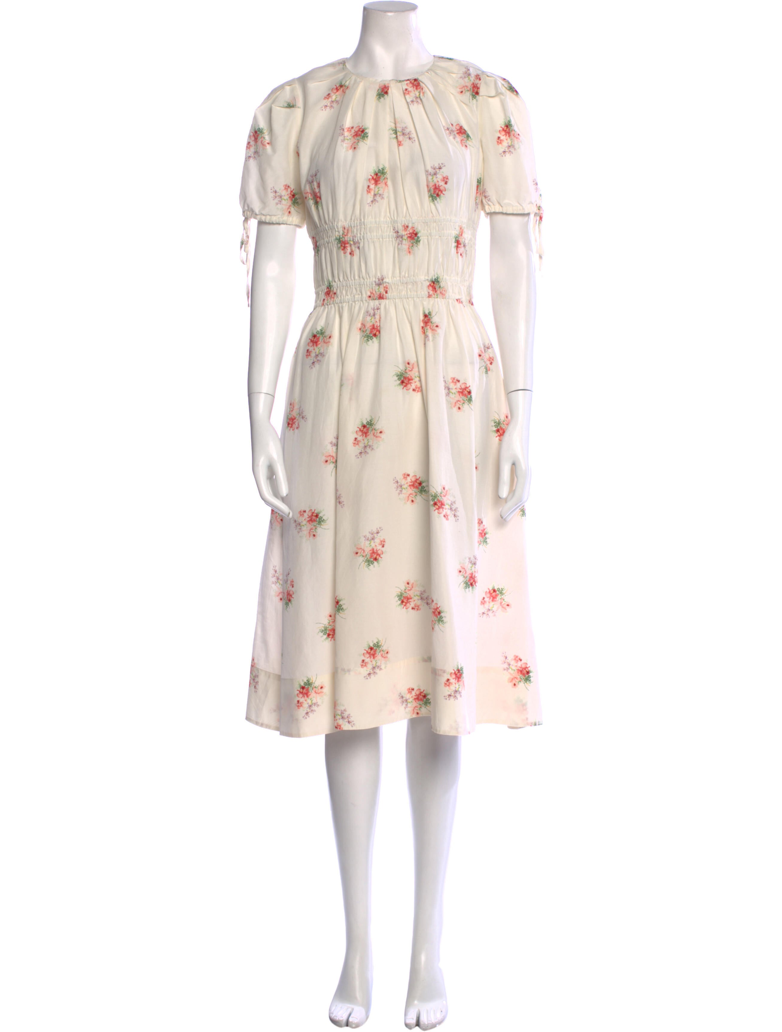 Brock Collection Floral Print Midi Length Dress - Neutrals Dresses ...