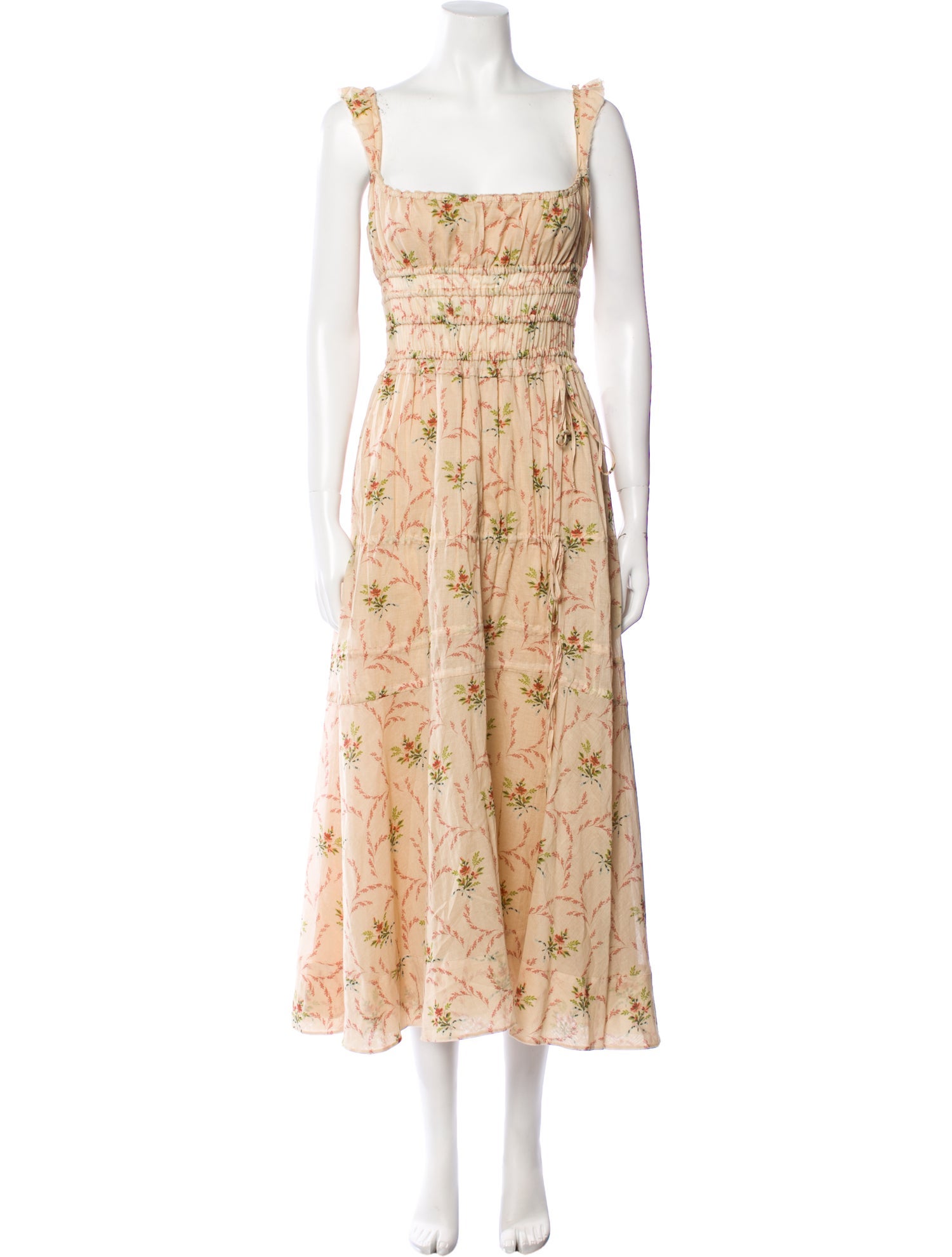 Brock Collection Floral Print Midi Length Dress - Neutrals Dresses ...