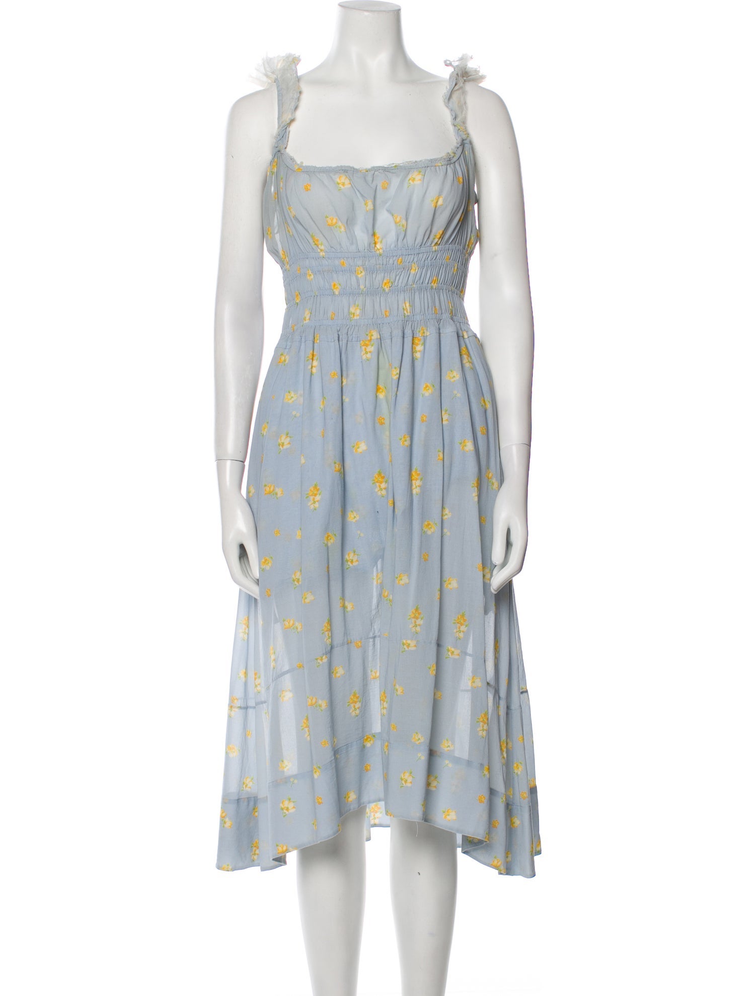 Brock Collection Floral Print Midi Length Dress - Blue Dresses ...