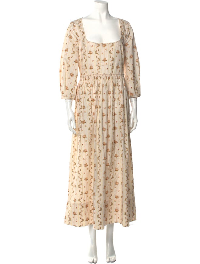 Brock Collection Floral Print Long Dress - Neutrals Dresses, Clothing ...