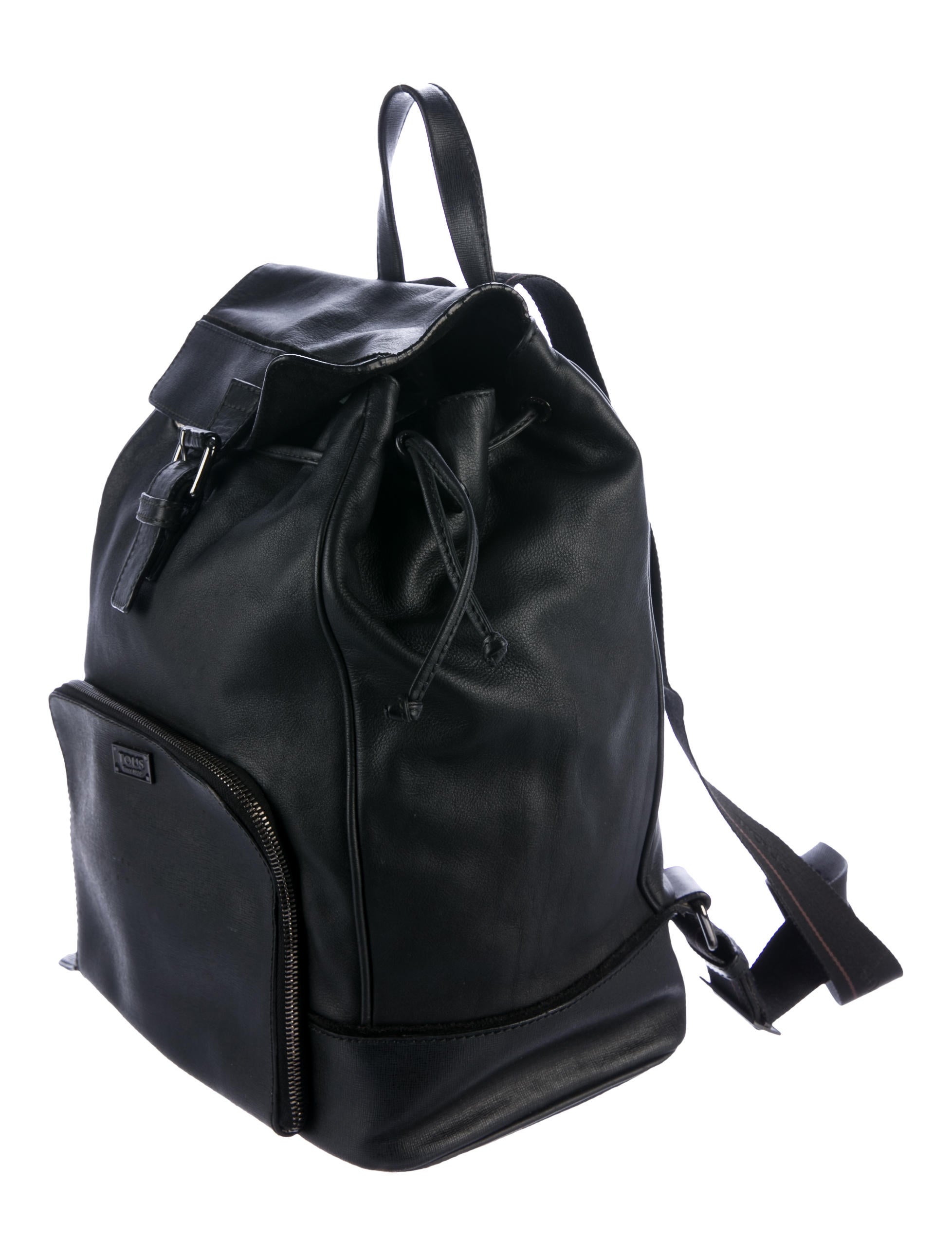 Tous Leather Drawstring Backpack - Black Backpacks, Handbags - TOU20114 ...