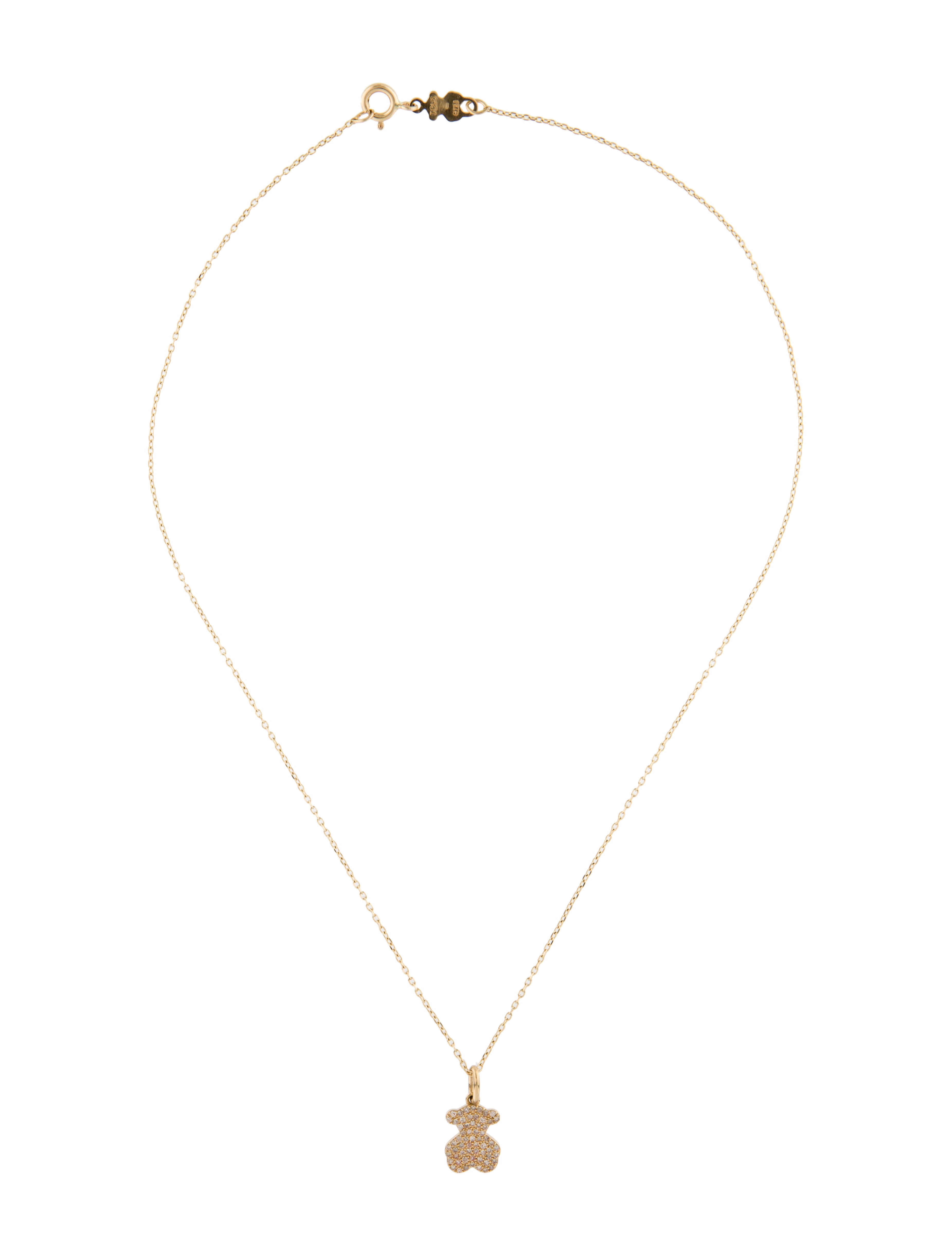 Tous 18K Diamond Icon Gems Pendant - 18K Yellow Gold Pendant Necklace, Necklaces - TOU20708 ...