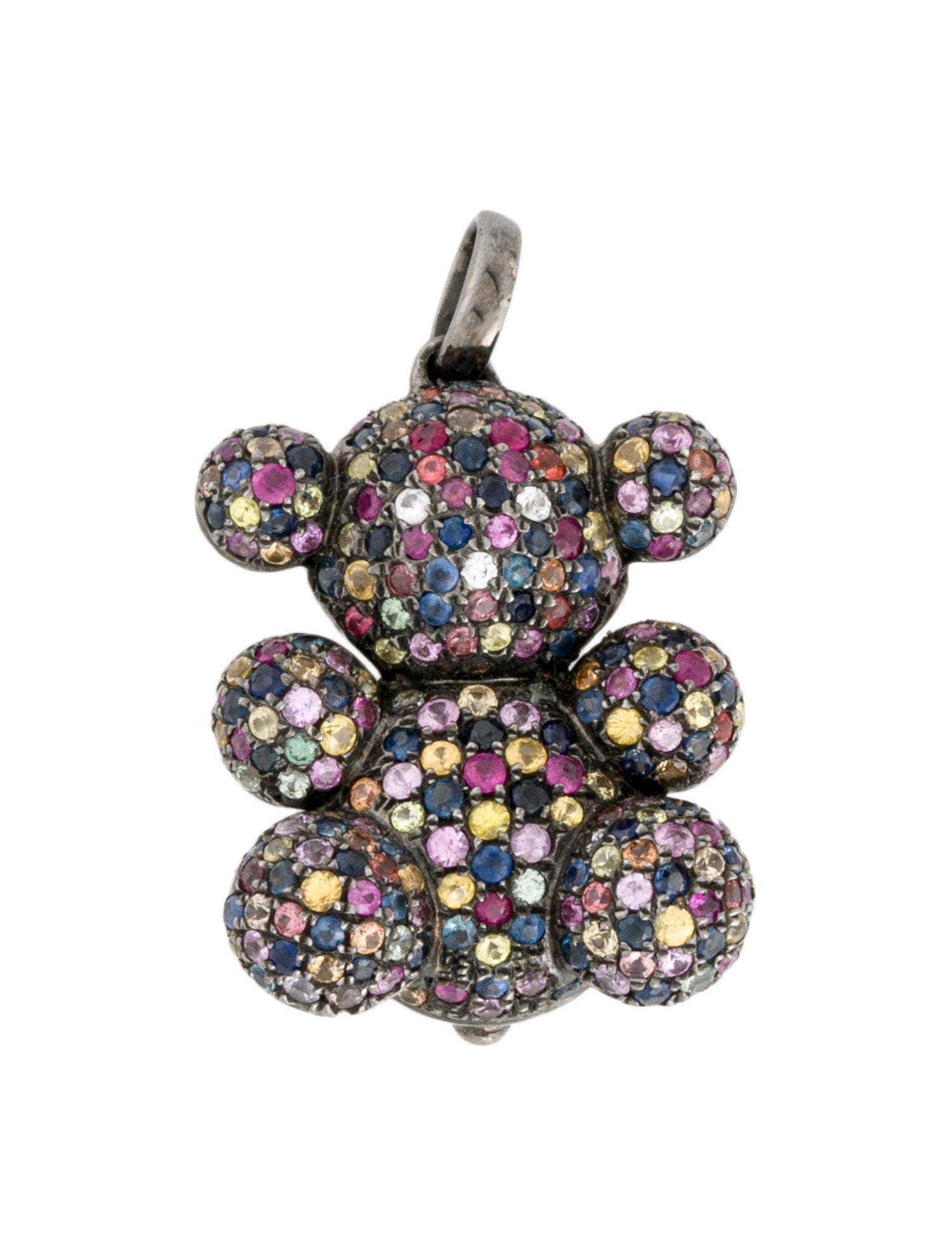 Tous Sapphire & Ruby Bubble Bear Pendant - Sterling Silver Pendant ...