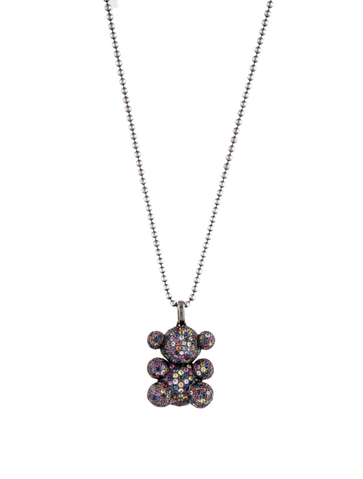 Tous Ruby & Sapphire Bubble Bear Pendant Necklace - Sterling Silver ...