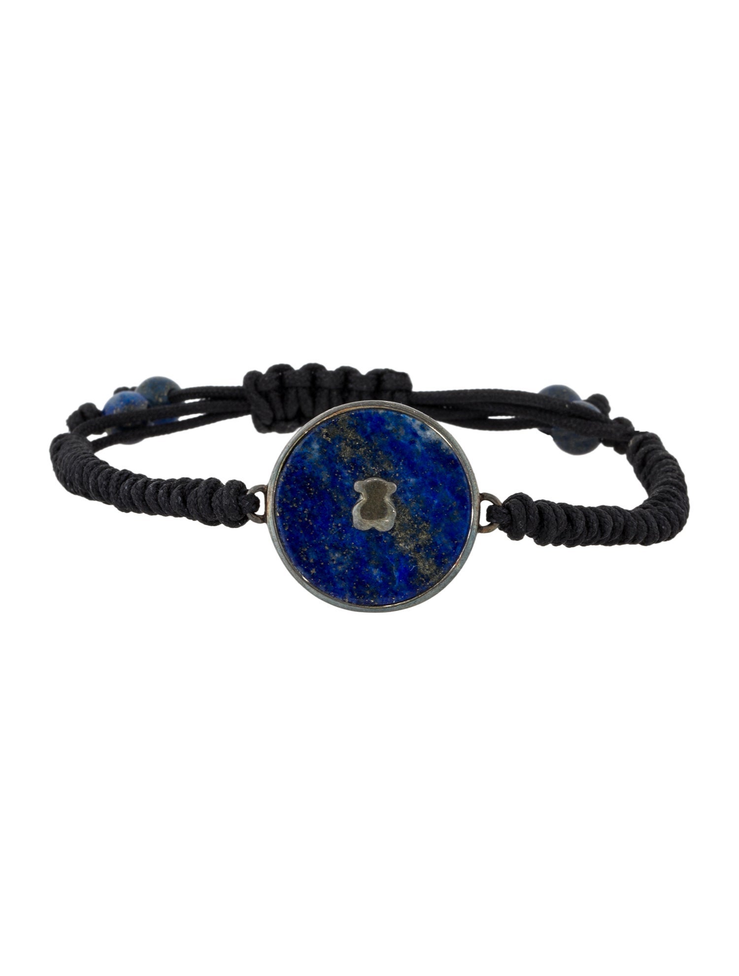 Tous Lapis Lazuli Station Cord Bracelet - Black, Sterling Silver Bead ...