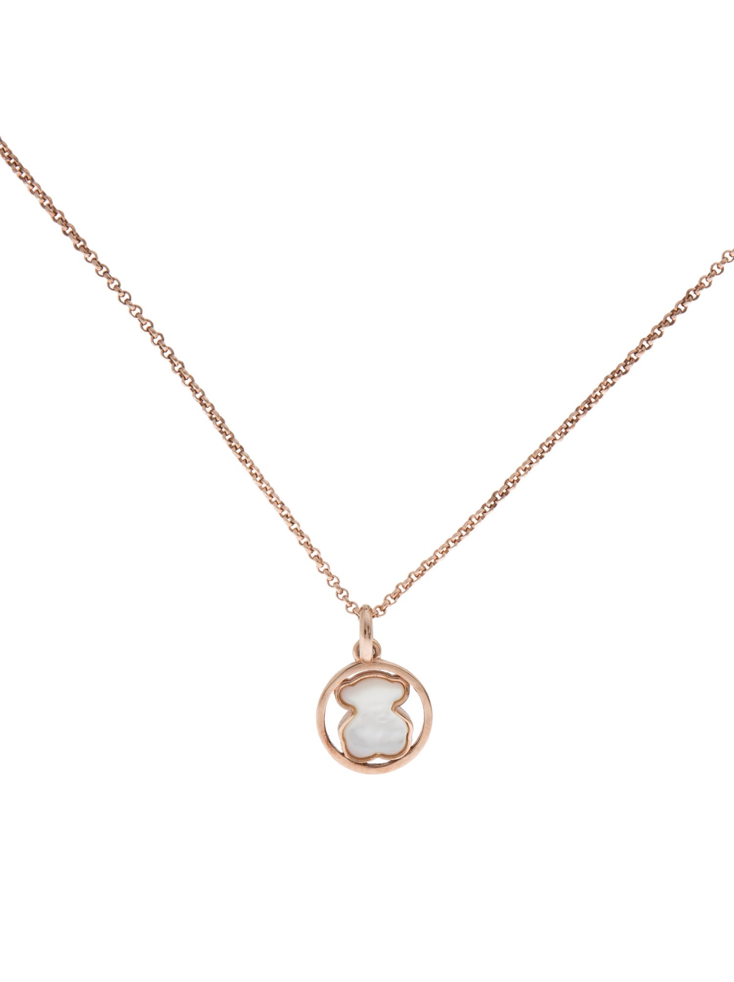 Tous Mother of Pearl Bear Motif Camille Pendant Necklace - White, Rose ...