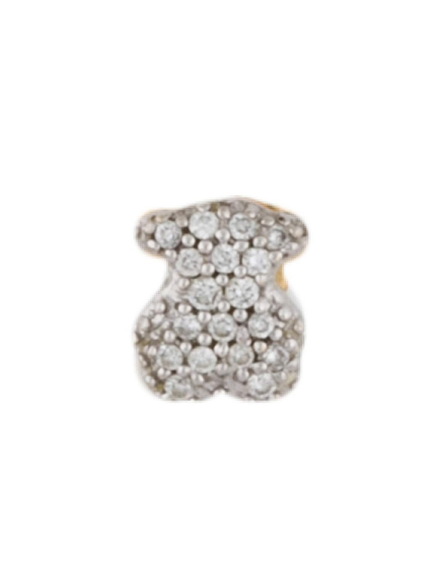 Tous 18K Diamond Pavé Bear Motif Stud Single Earring - 18K Yellow Gold Stud, Earrings - TOU21845 ...