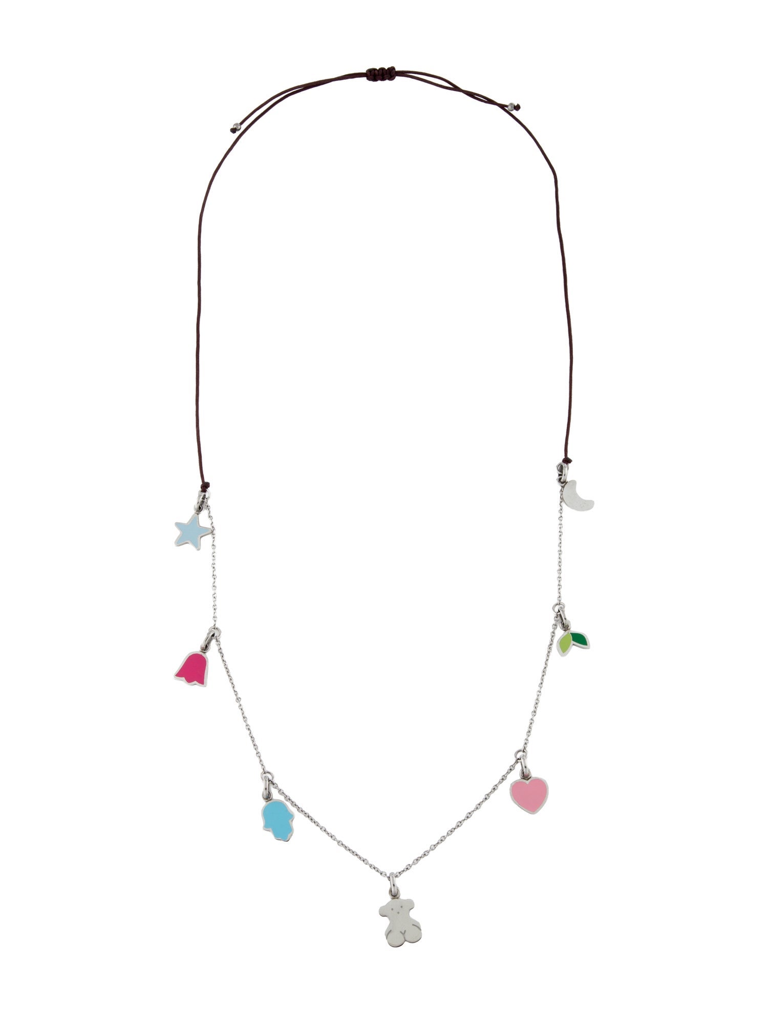 Tous Cord & Enamel Charm Station Necklace - Station, Necklaces ...
