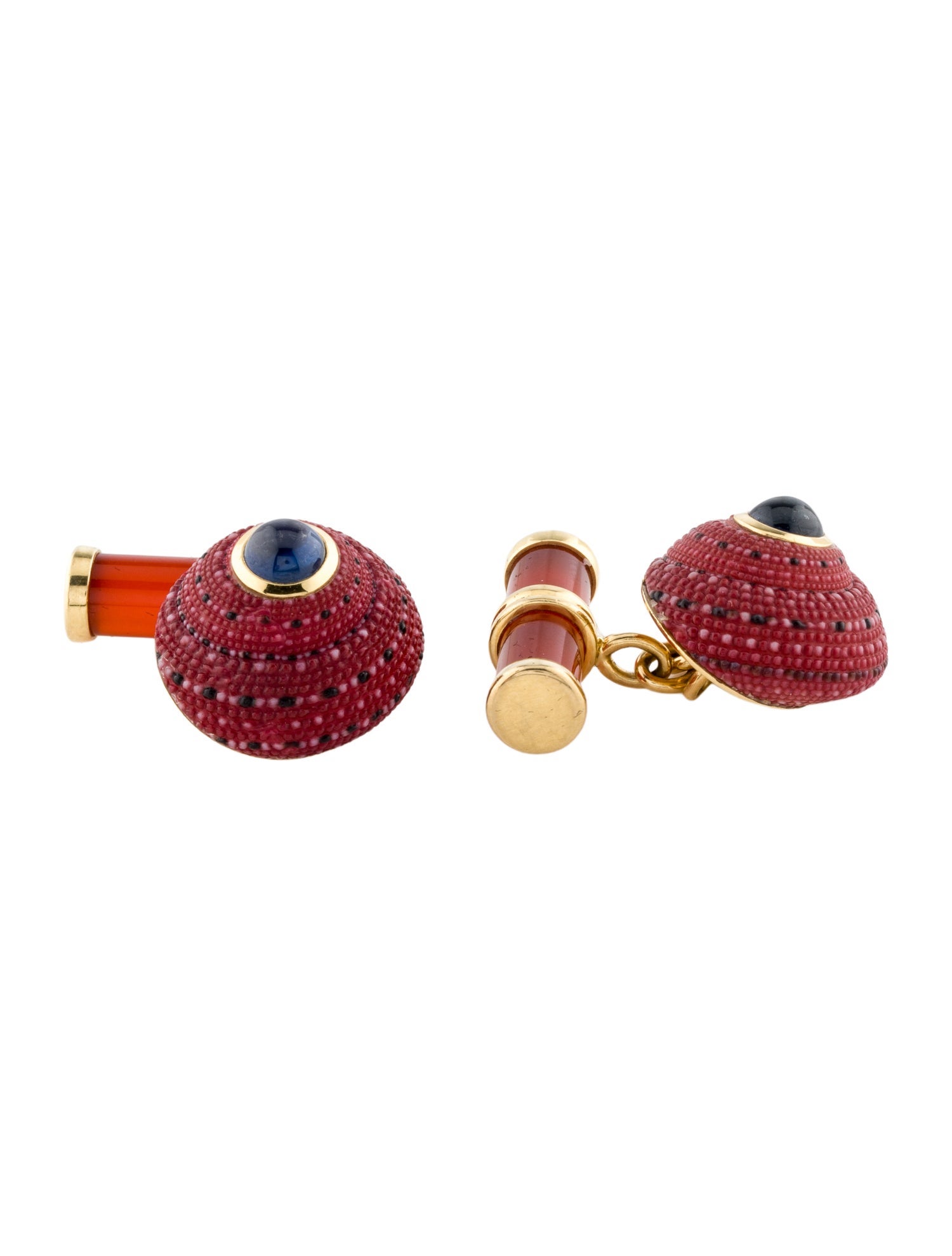 Trianon 18K Shell, Sapphire & Carnelian Cufflinks - 18K Yellow Gold ...