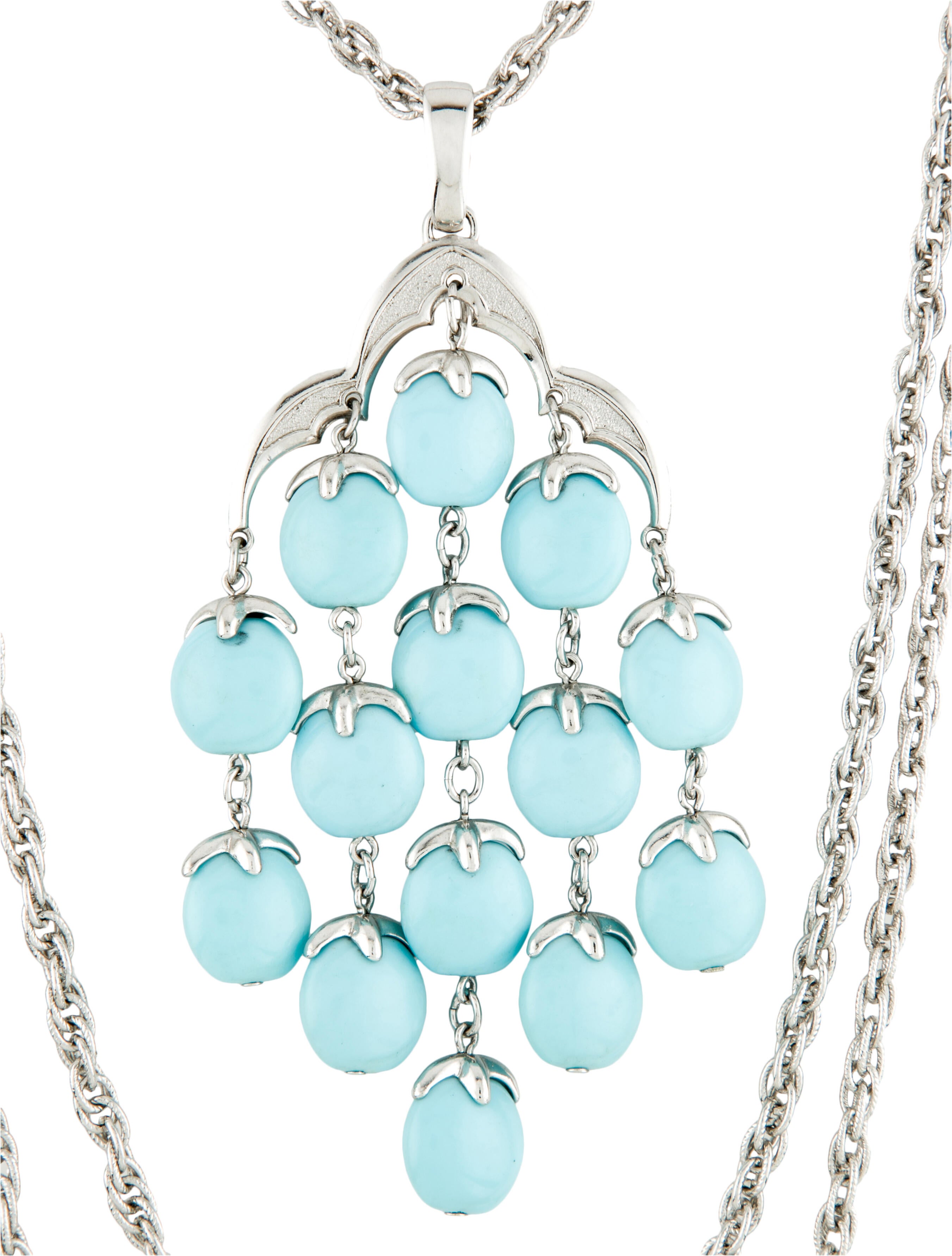 Trifari Lucite Waterfall Multistrand Necklace - Blue Multistrand ...