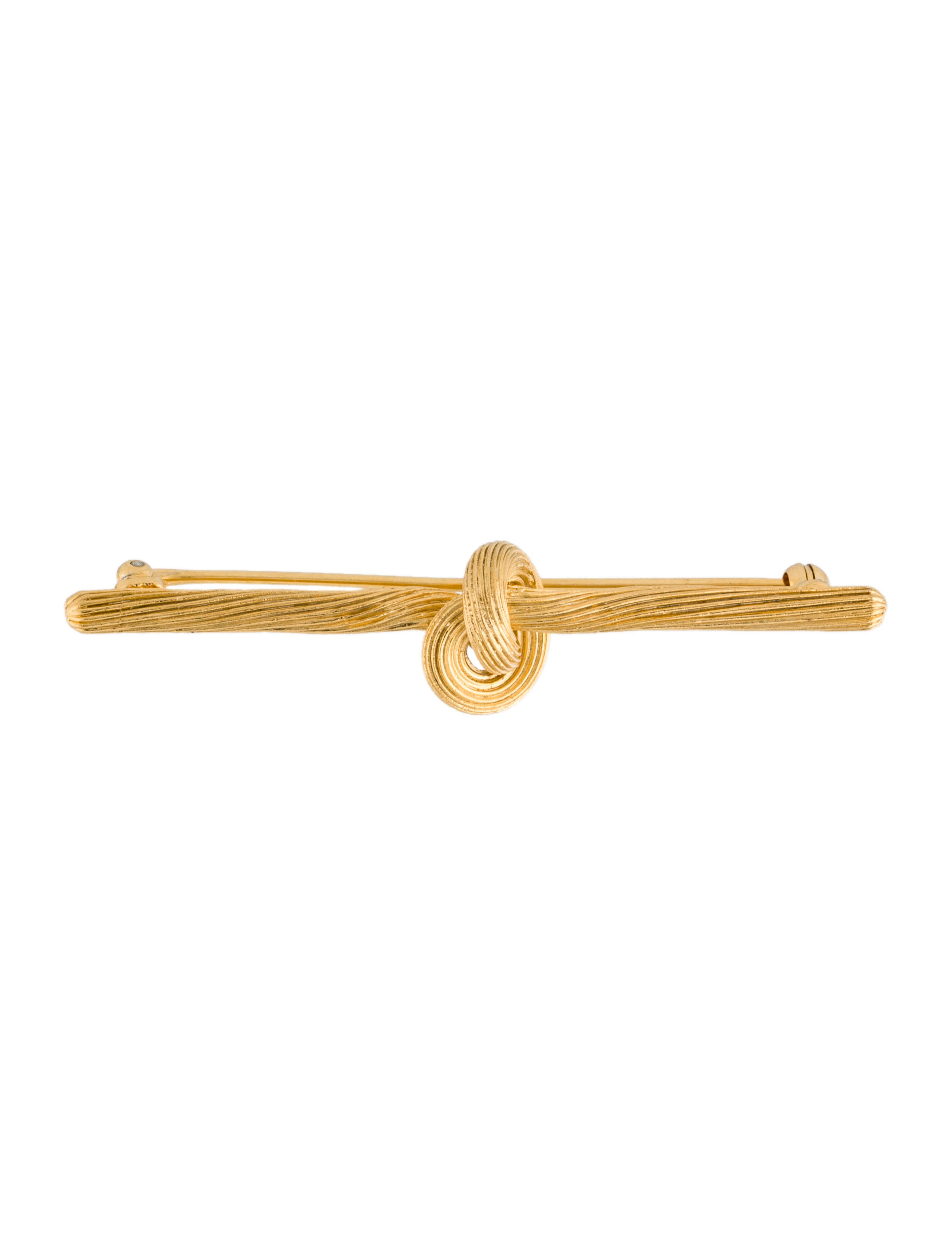 Trifari Tied Knot Pin - Gold-Tone Metal Pin, Brooches - TRIFA20981 | The RealReal