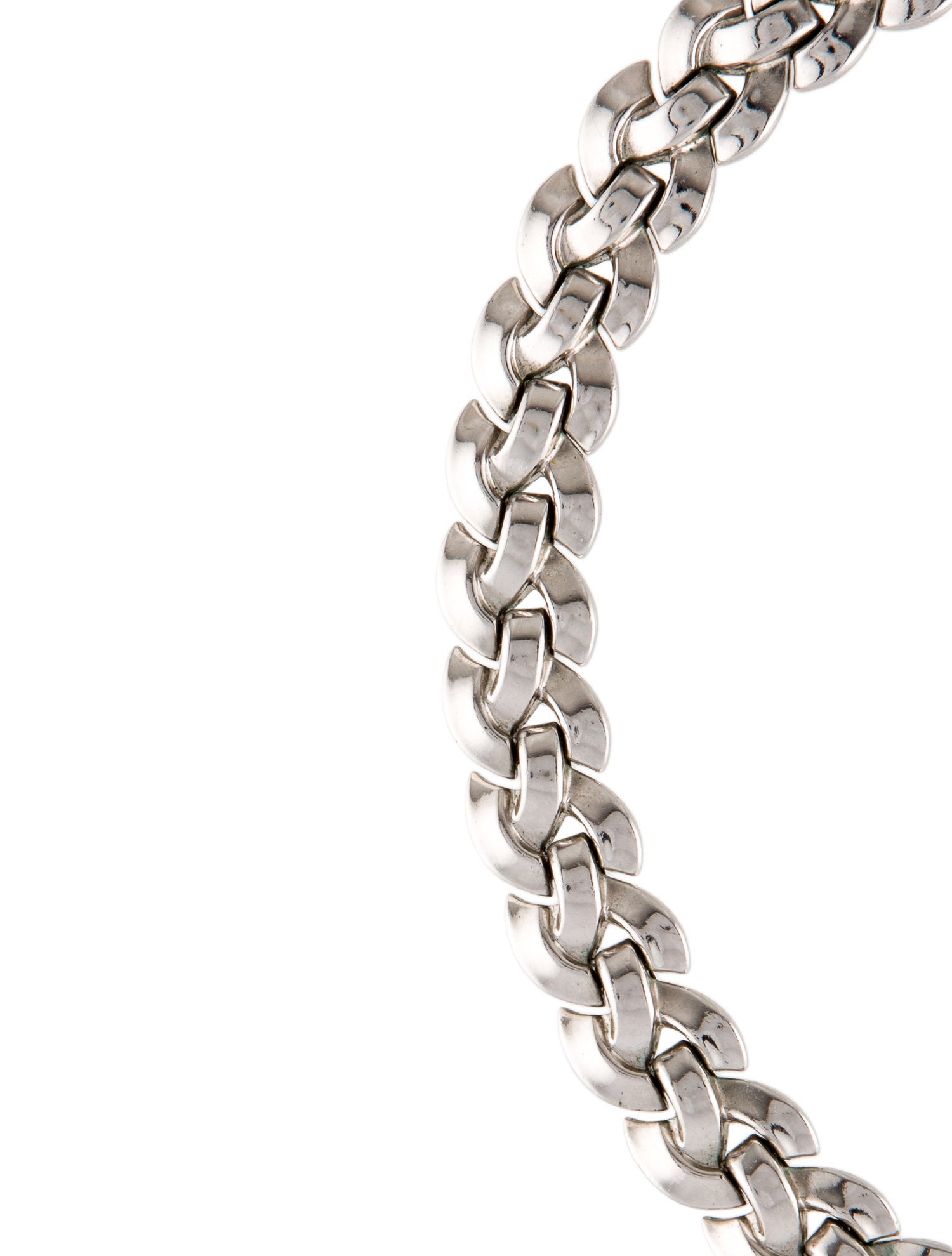 Trifari Vintage Chain Choker Necklace - Silver-Tone Metal Chain ...