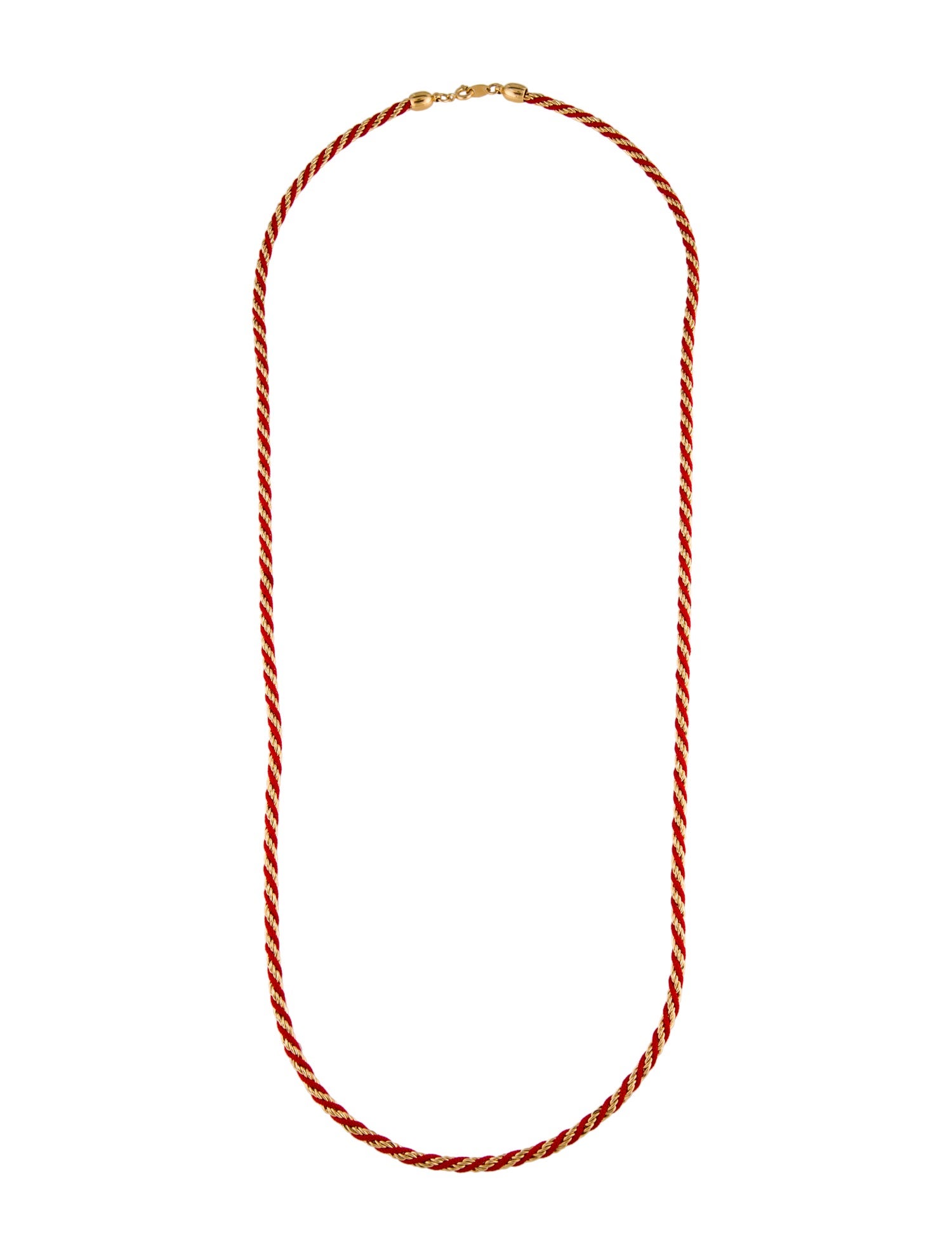 Trifari Twisted Cord Chain Necklace - Gold-Tone Metal Chain, Necklaces ...