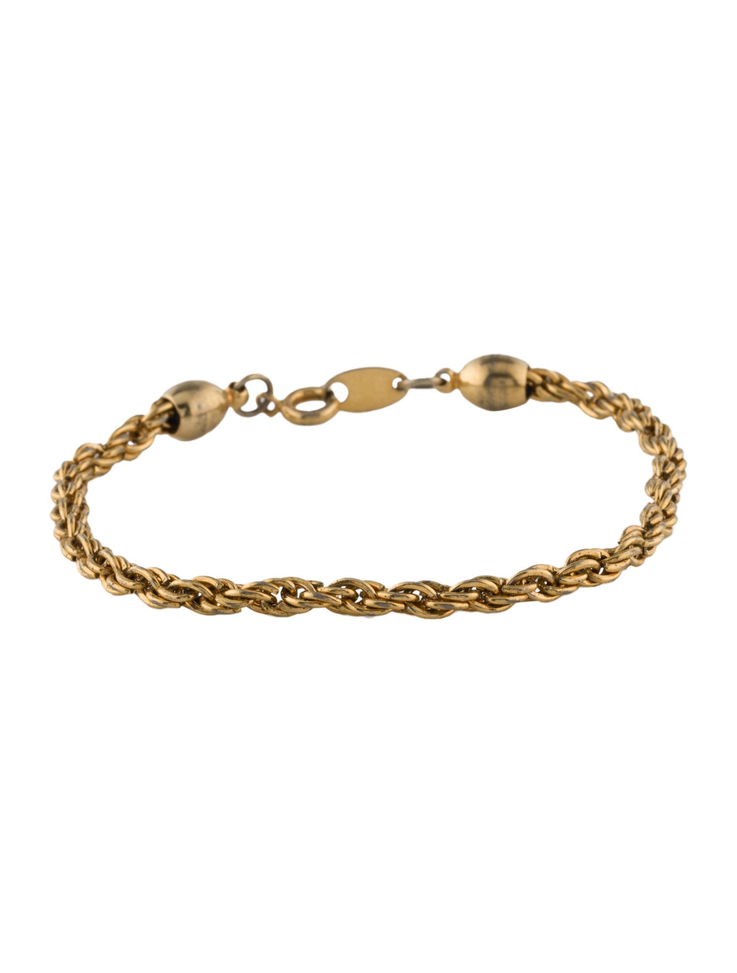 Trifari Rope Chain Link Bracelet - Gold-Tone Metal Link, Bracelets ...