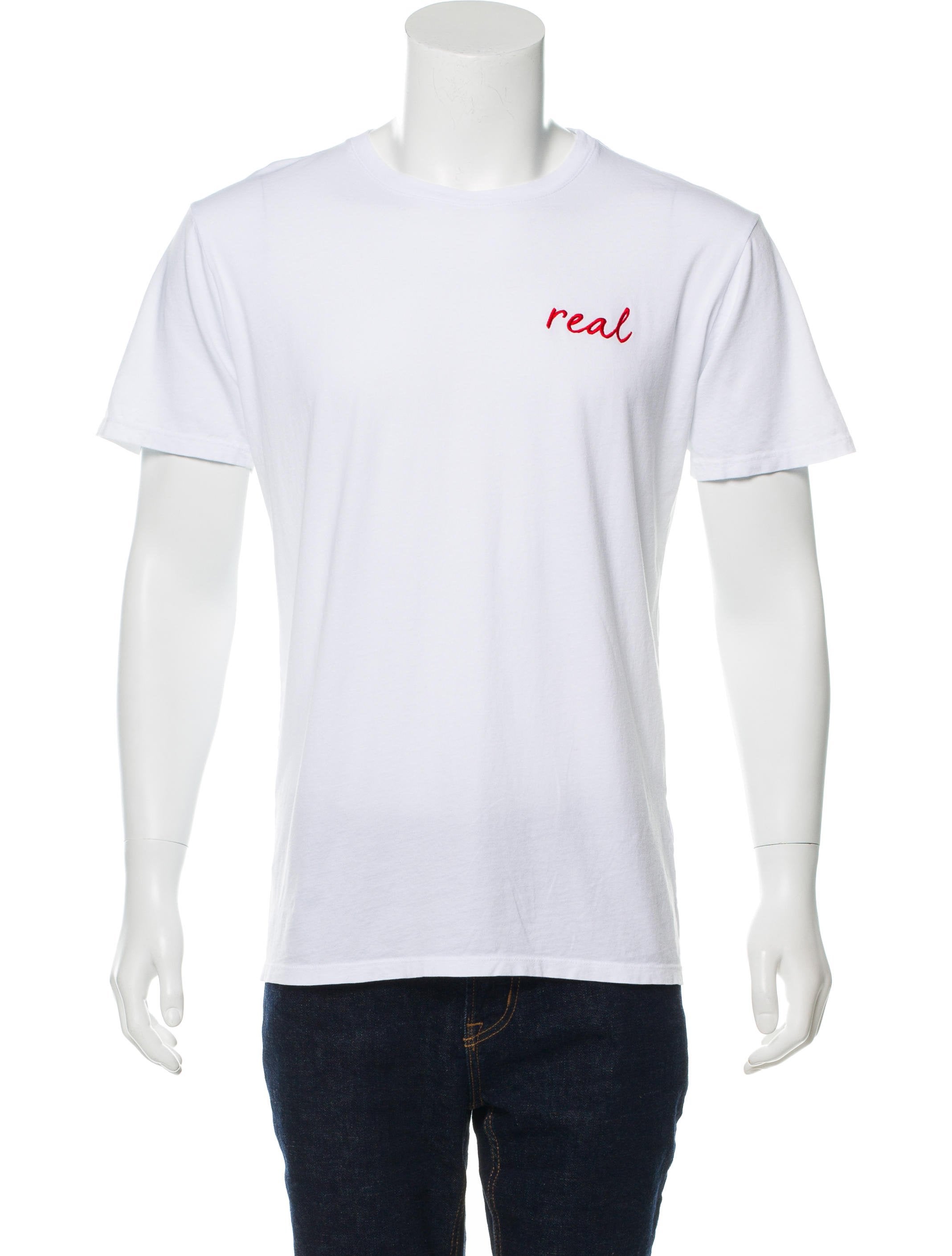 The RealReal Crew Neck Embroidered Tee - White T-Shirts, Clothing ...