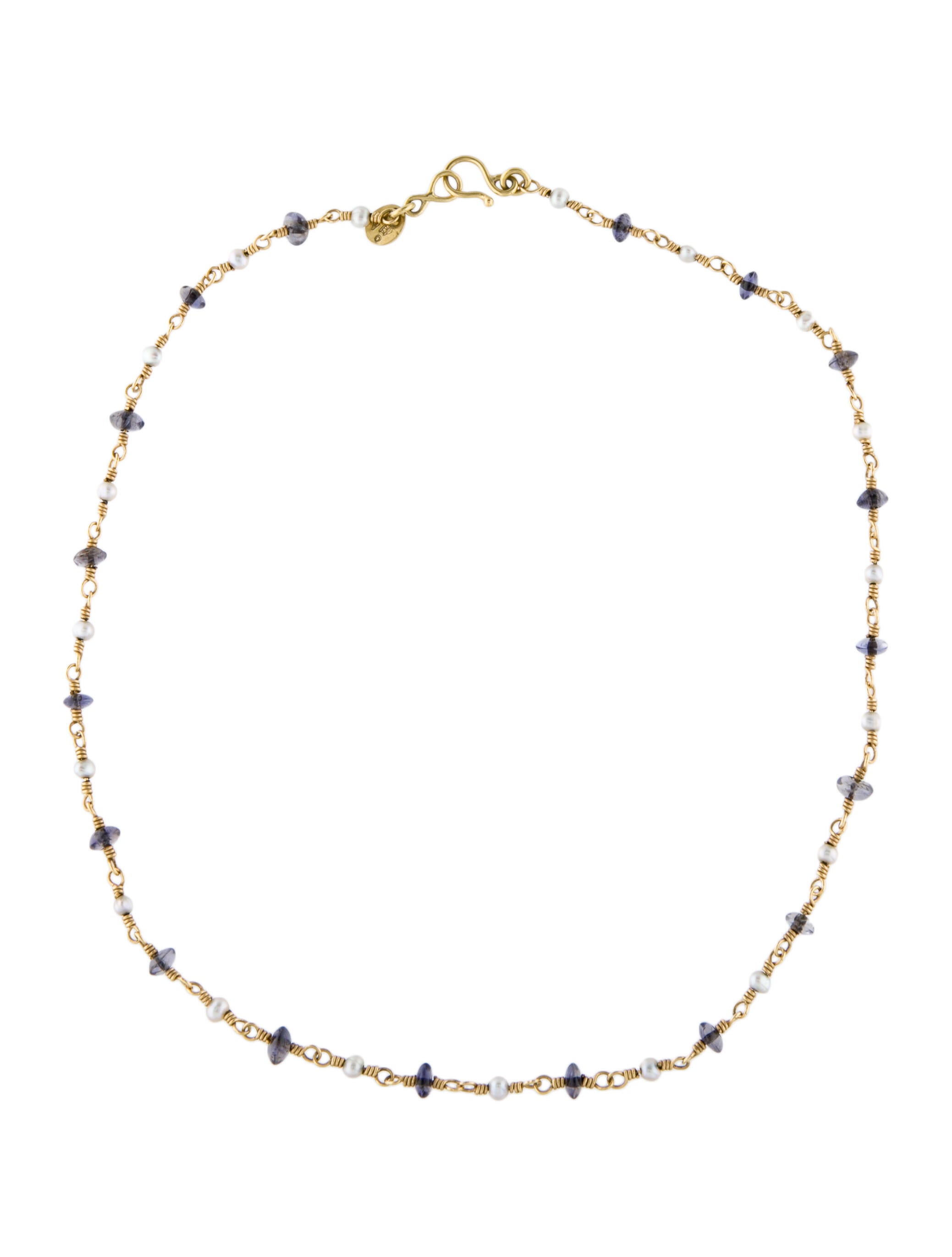 Temple St. Clair 18K Dyed Pearl & Iolite Bead Necklace - 18K Yellow ...