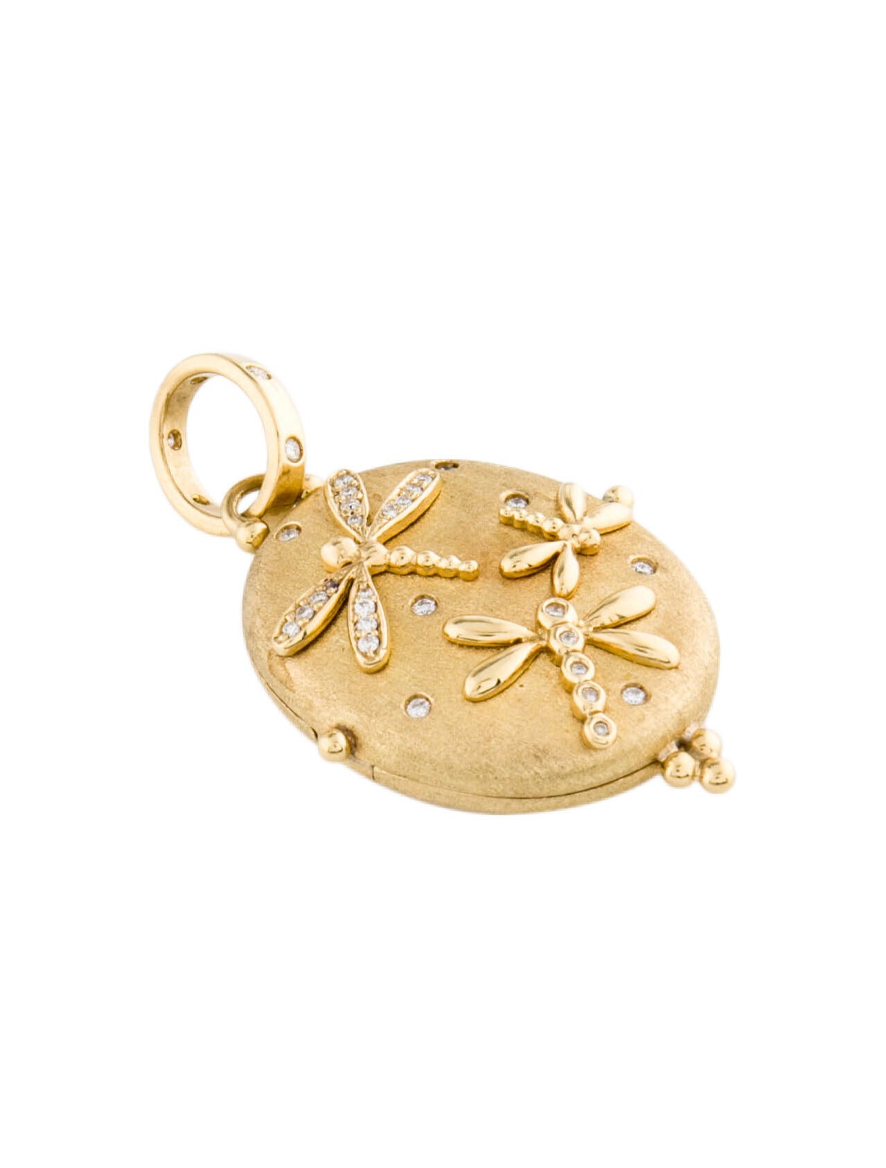 Temple St. Clair 18K Diamond Dragonfly Locket Pendant - 18K Yellow Gold ...