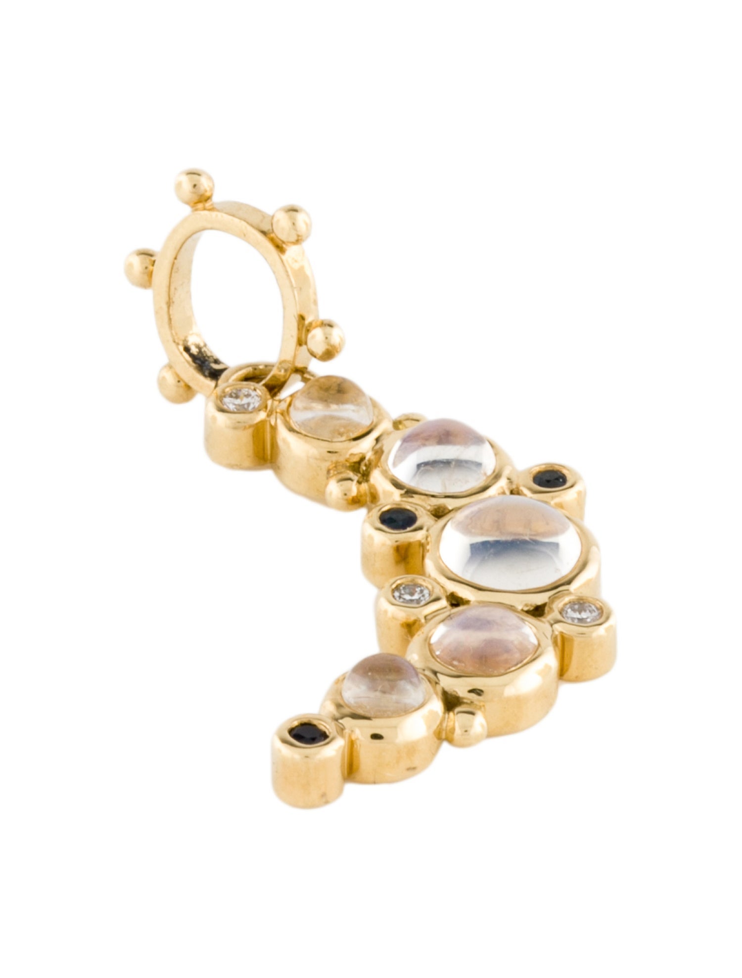 Temple St. Clair 18K Moonstone, Sapphire & Diamond Crescent Moon ...