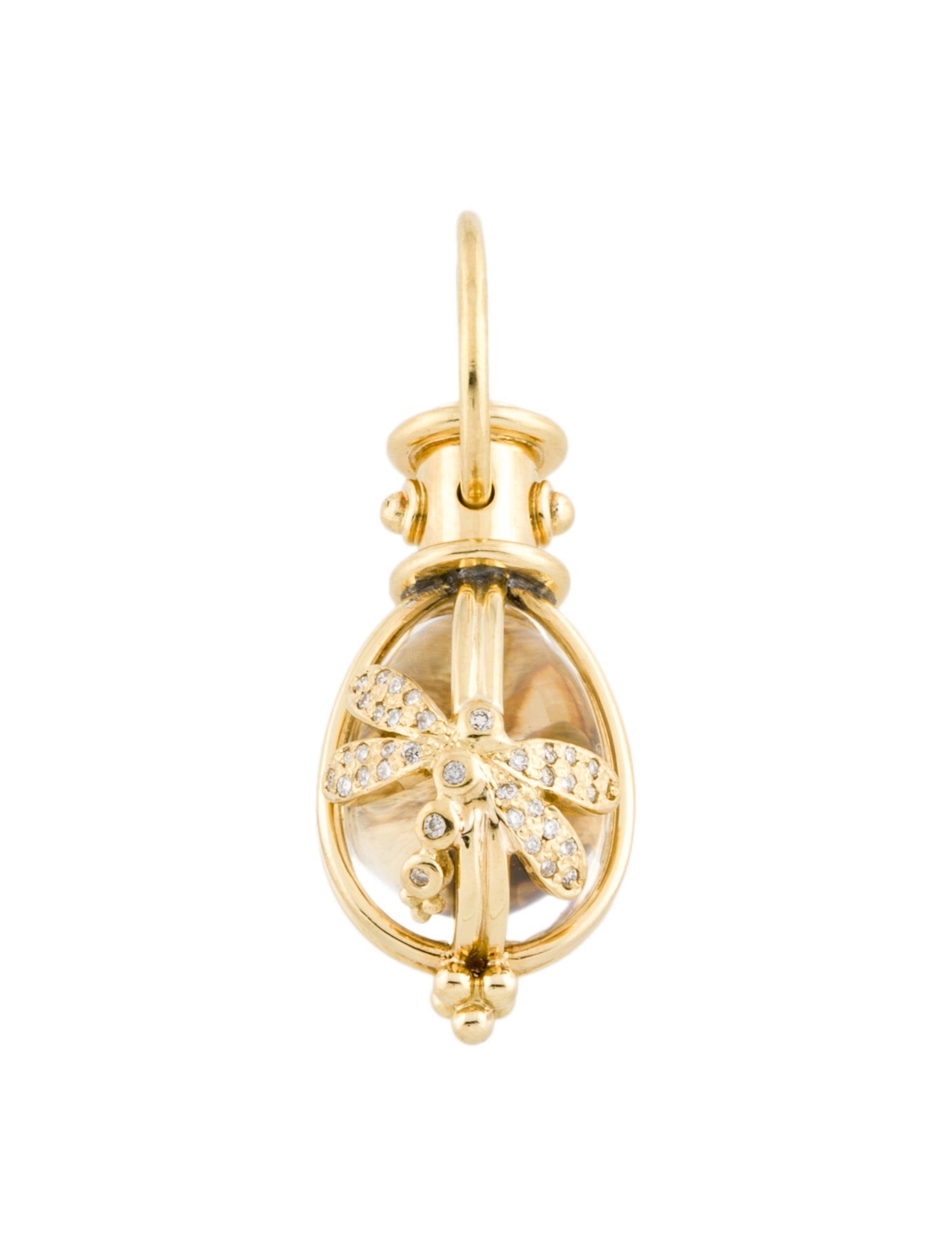 Temple St. Clair 18K Quartz & Diamond Dragonfly Amulet - 18K Yellow ...