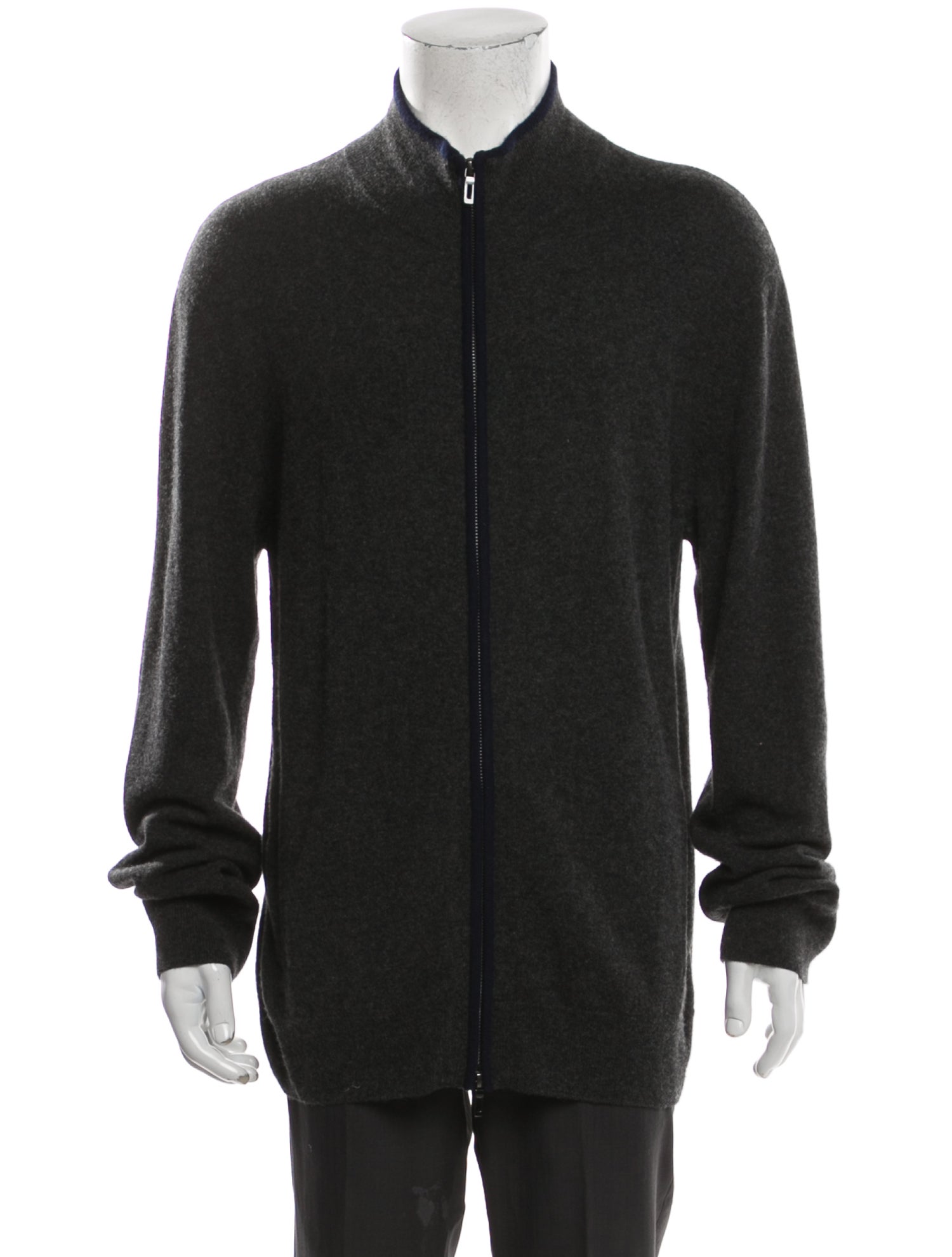 TSE Cashmere Cashmere Mock Neck Cardigan - Grey Sweaters, Clothing ...