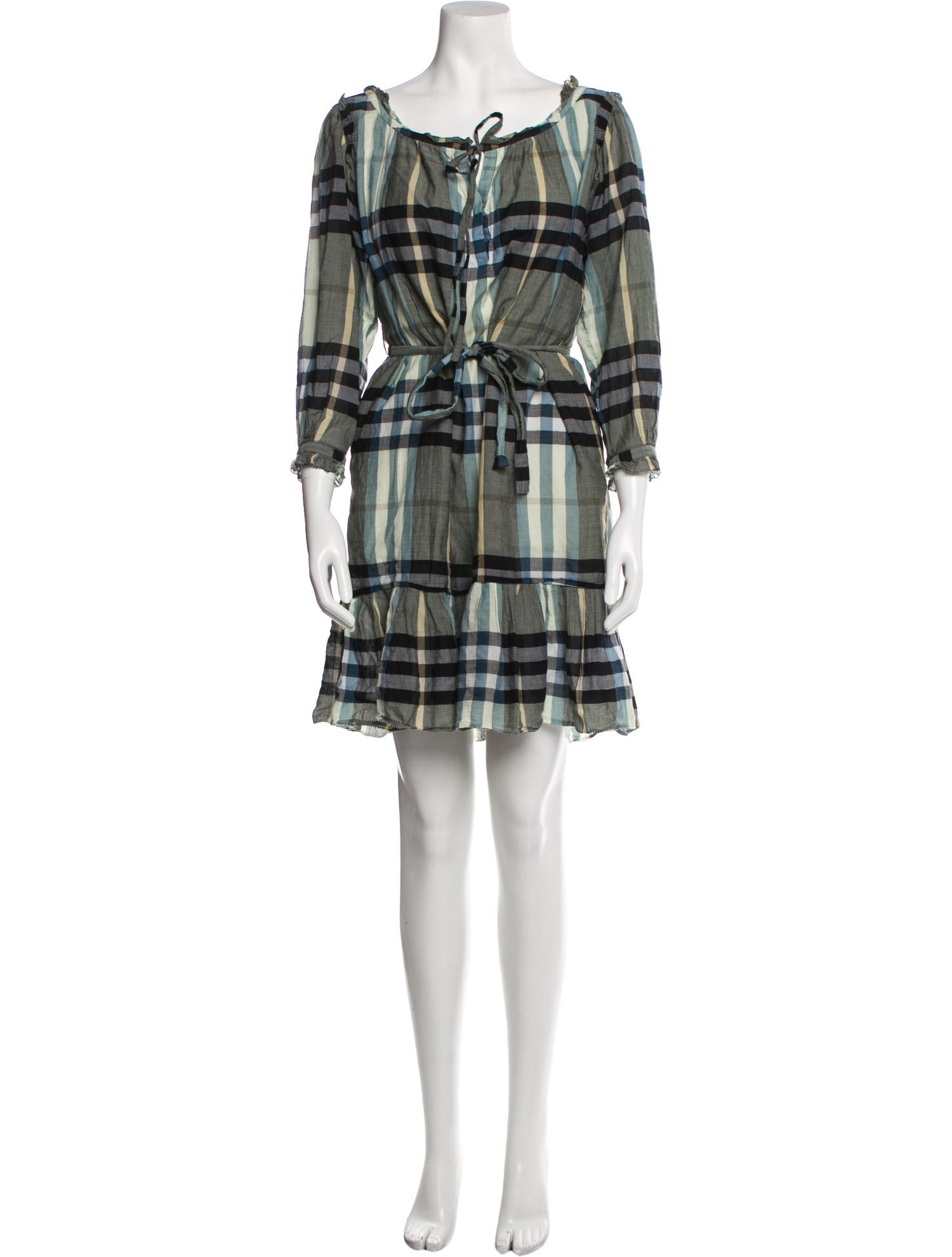 TOTEME Plaid Print Long Dress - White Dresses, Clothing - TTM38236 ...