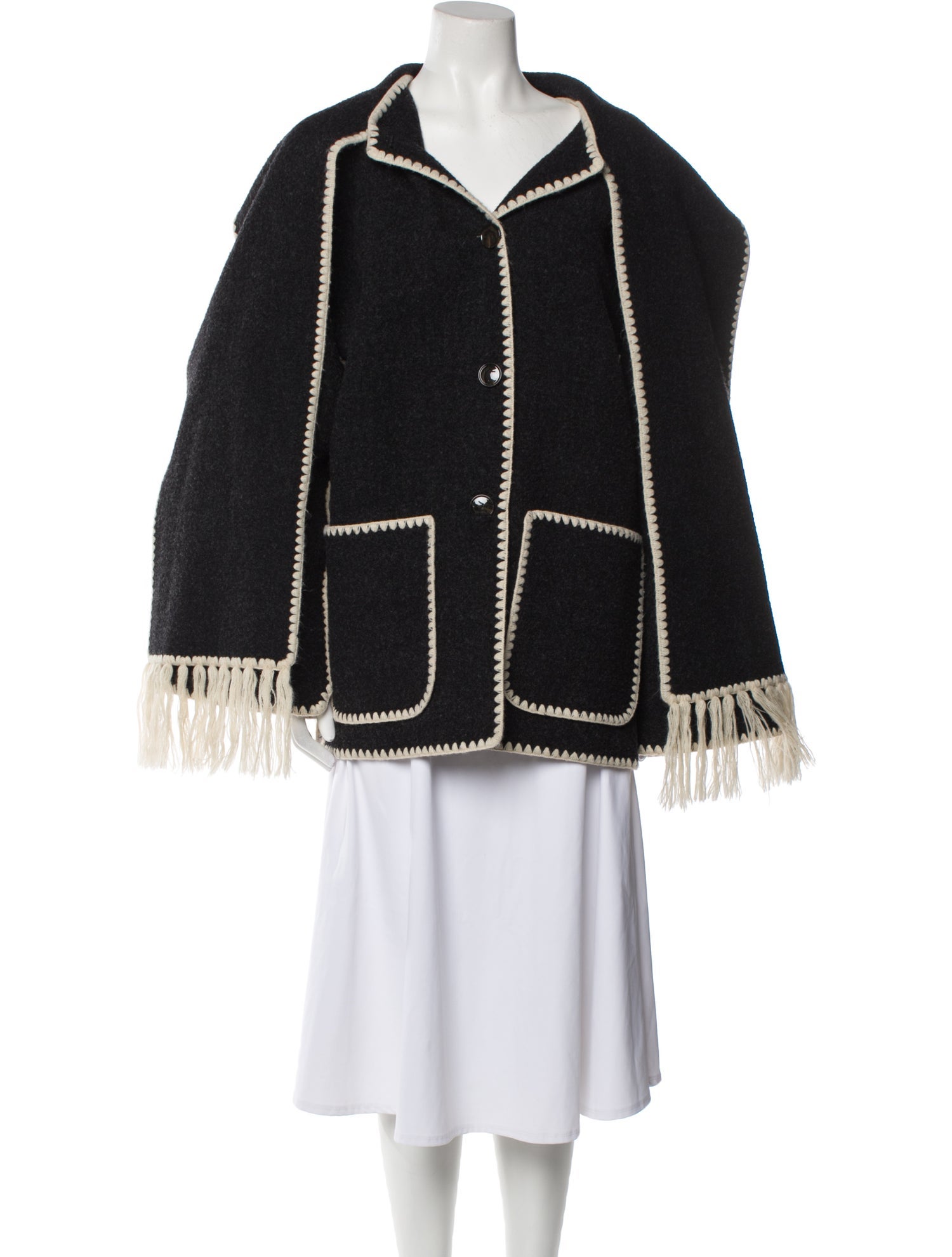 TOTEME Wool Cape w/ Tags - Grey Coats, Clothing - TTM43164 | The RealReal