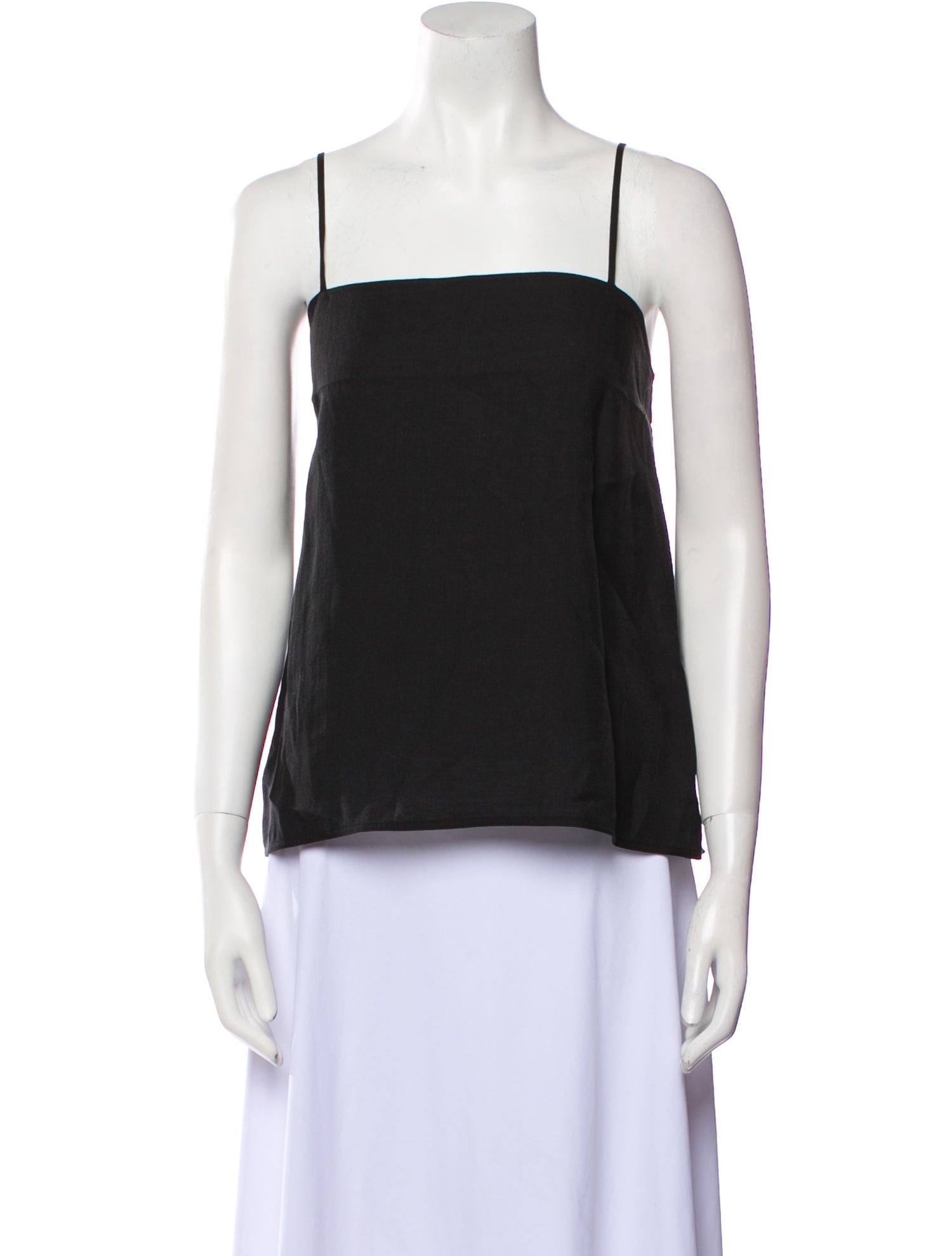 TOTEME Silk Square Neckline Top - Black Tops, Clothing - TTM48180 | The ...