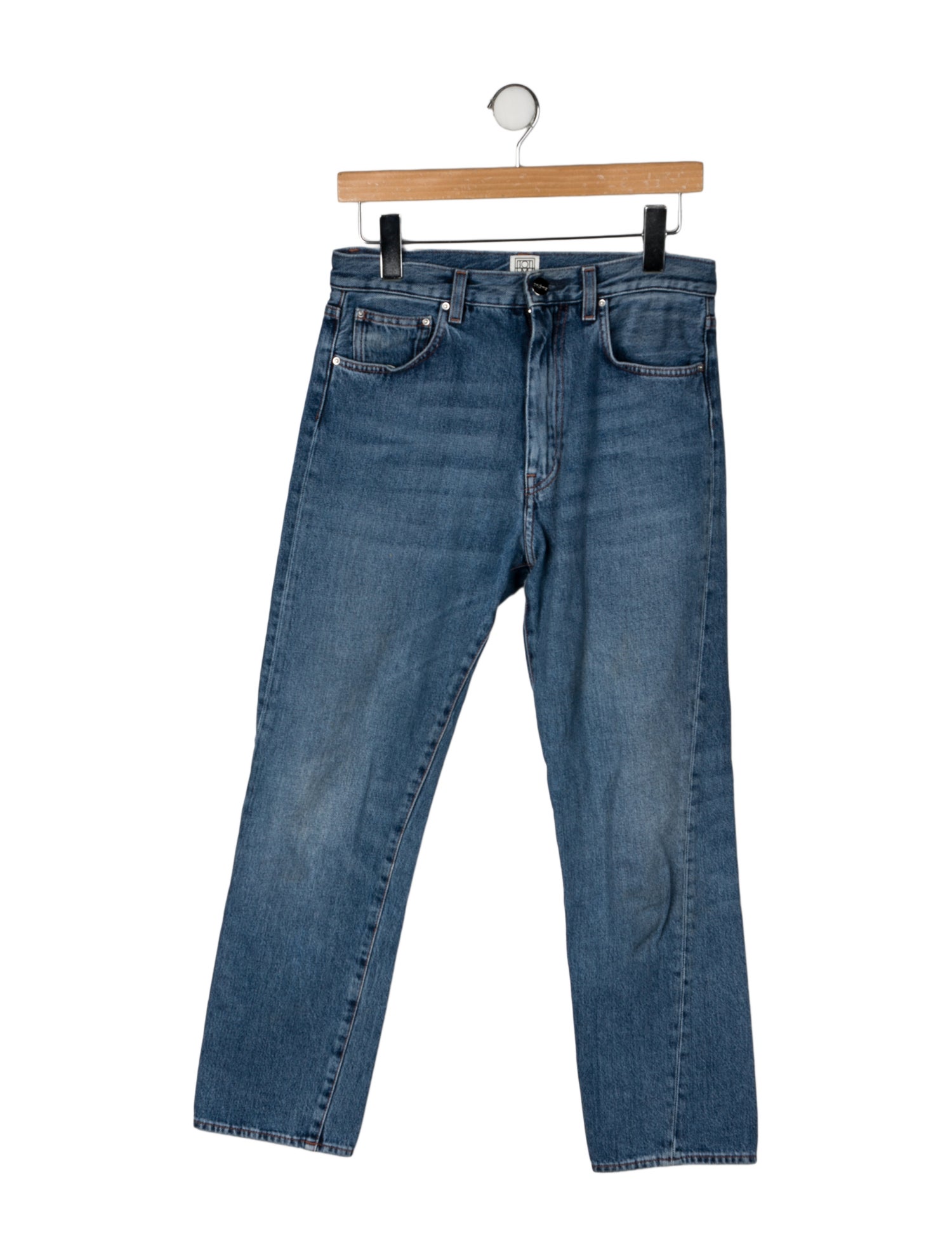 TOTEME Twisted Seam Denim Straight Leg Jeans - 10.75" Rise, Blue Jeans ...