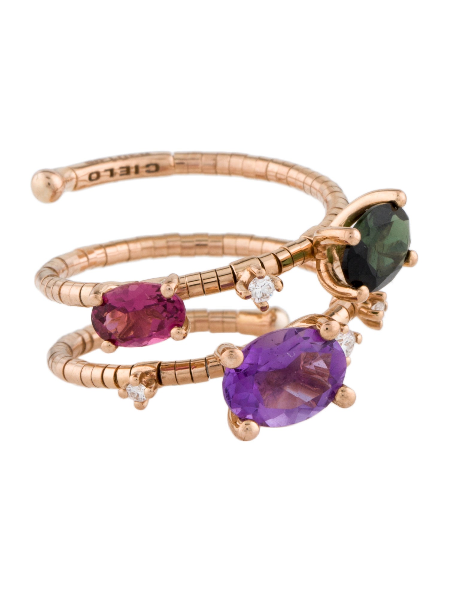 Mattia Cielo 18K Tourmaline & Amethyst Ruguada 2 Wrap Ring - Band ...