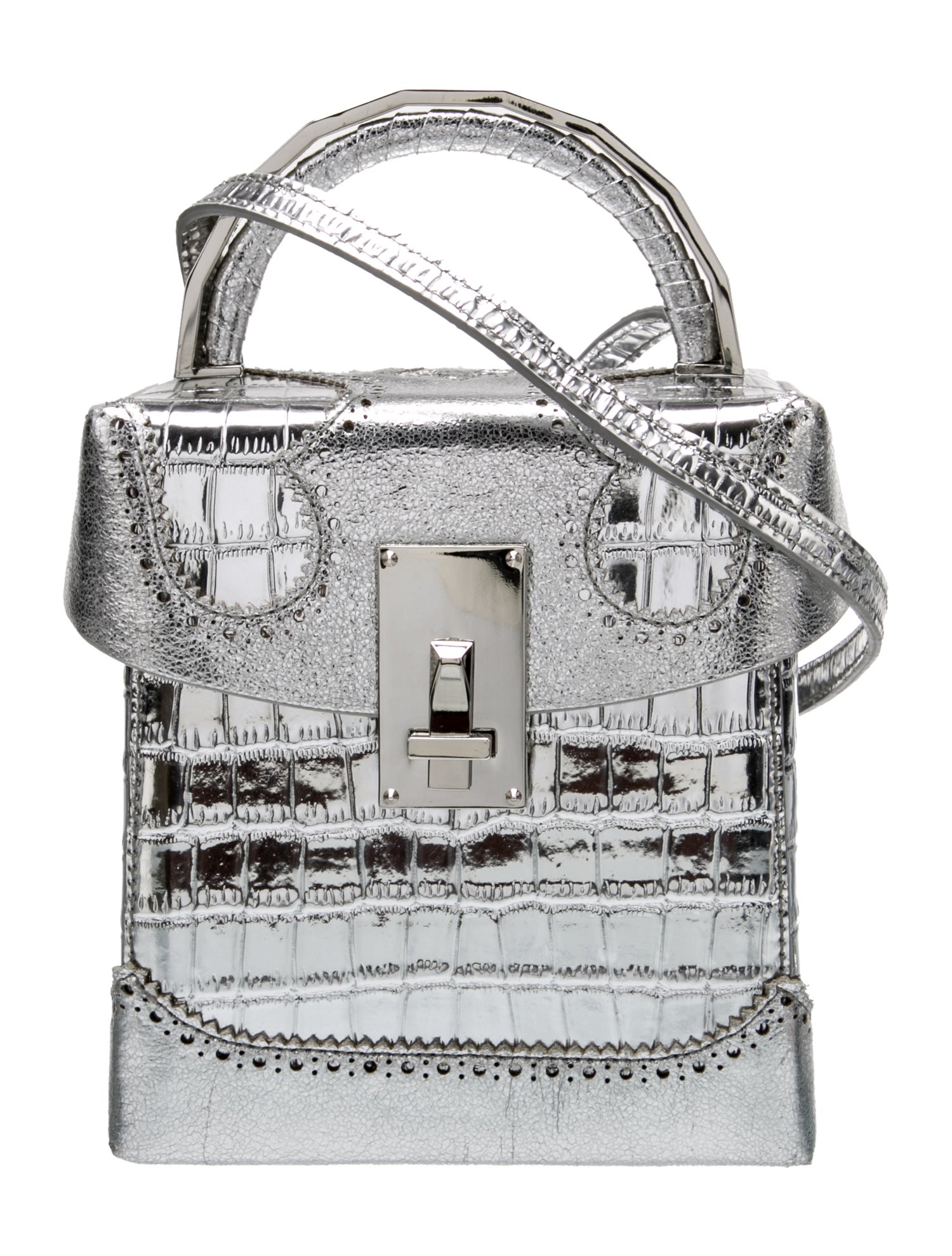 The Volon Leather Shoulder Bag - Silver Shoulder Bags, Handbags ...