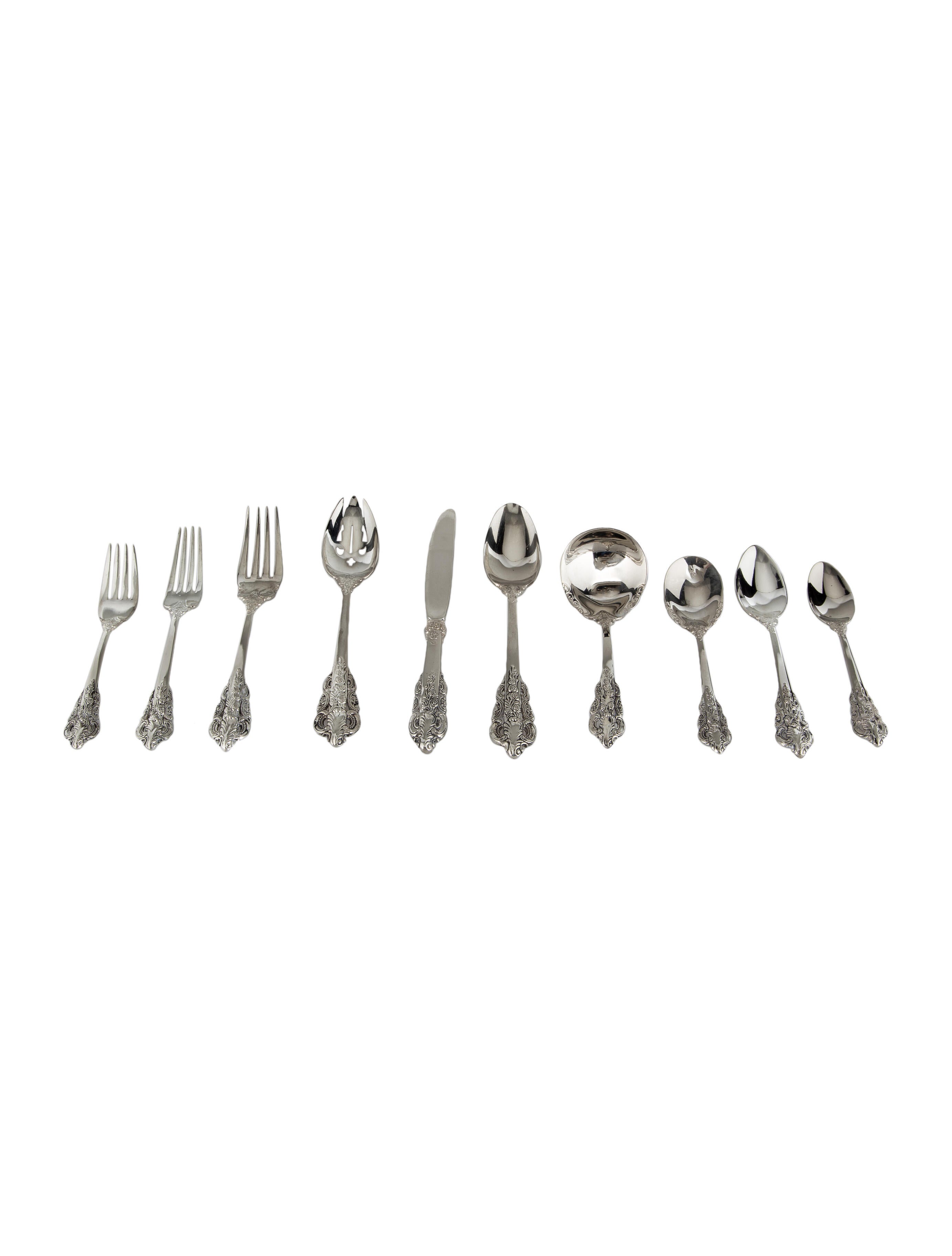 Tableware 65-piece Godinger Silverplate Flatware Set - Silver, 65 ...