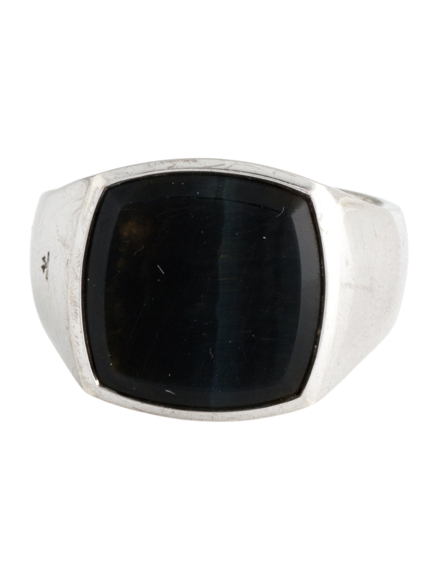 Tom Wood Hawk Eye Quartz Signet Ring - Sterling Silver Cocktail Ring ...
