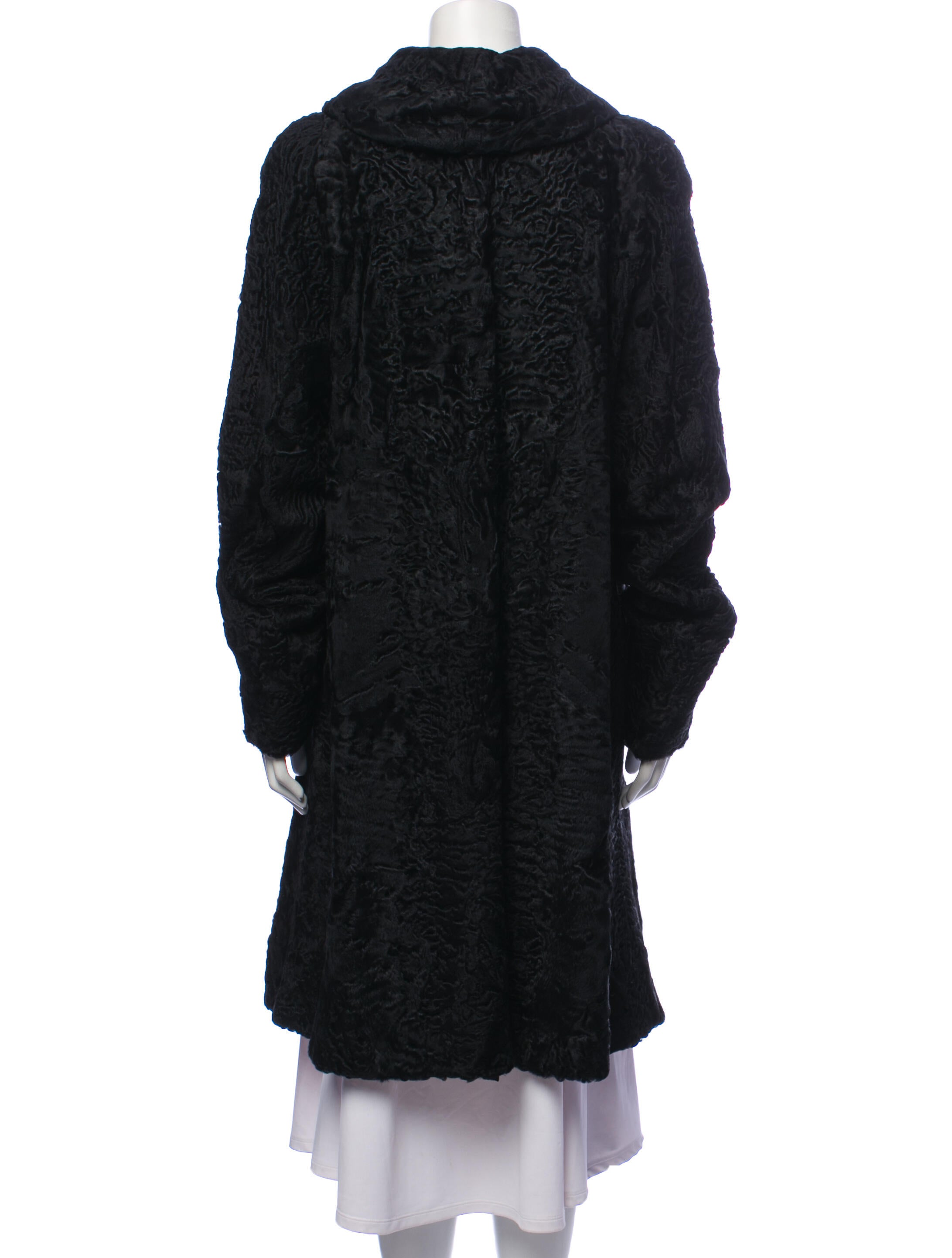 Unsigned Vintage Karakul Fur Coat - Black Coats, Clothing - UNSIG20439 ...