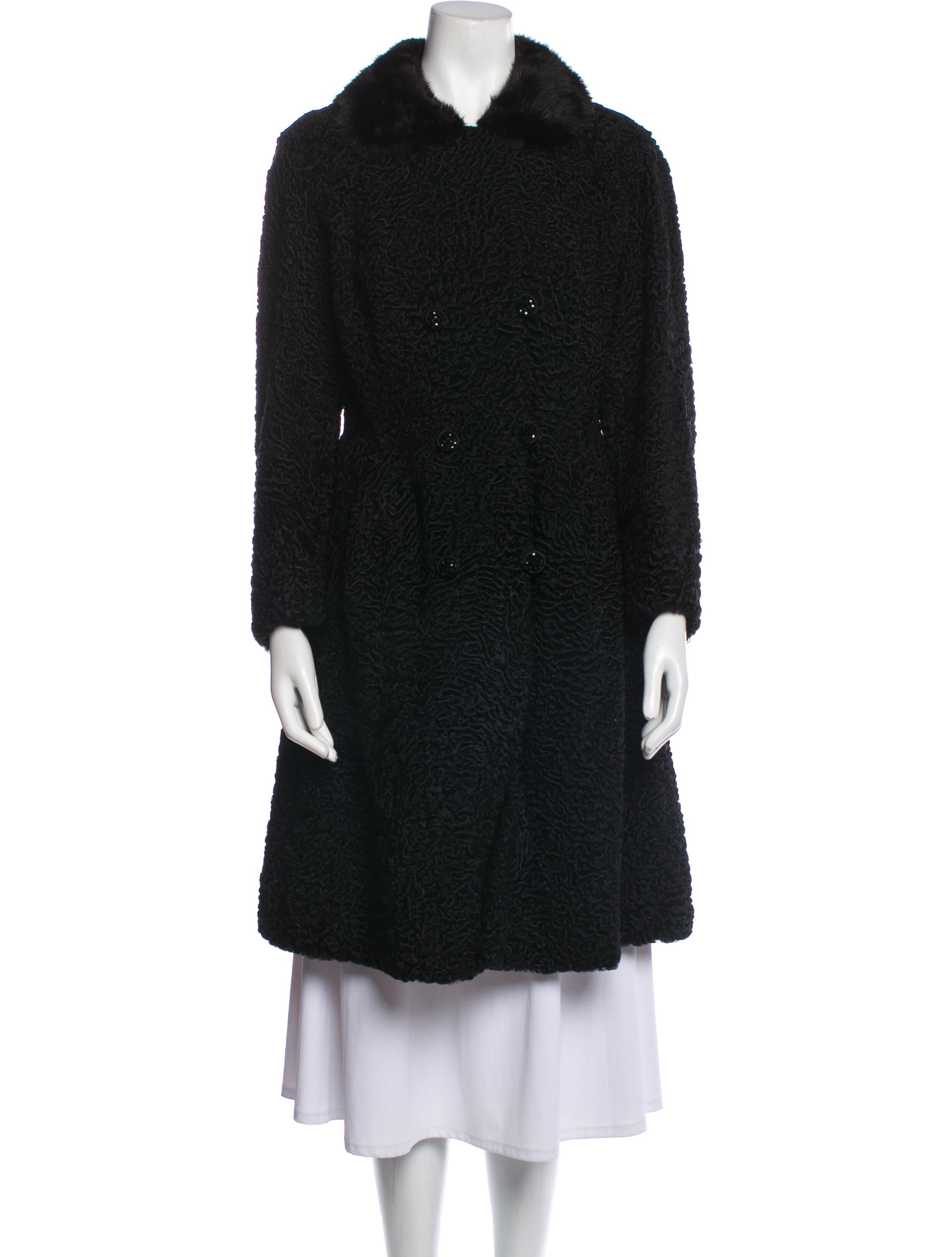 Giorgio Armani Shearling Fur Coat - Black Coats, Clothing - GIO127516 ...