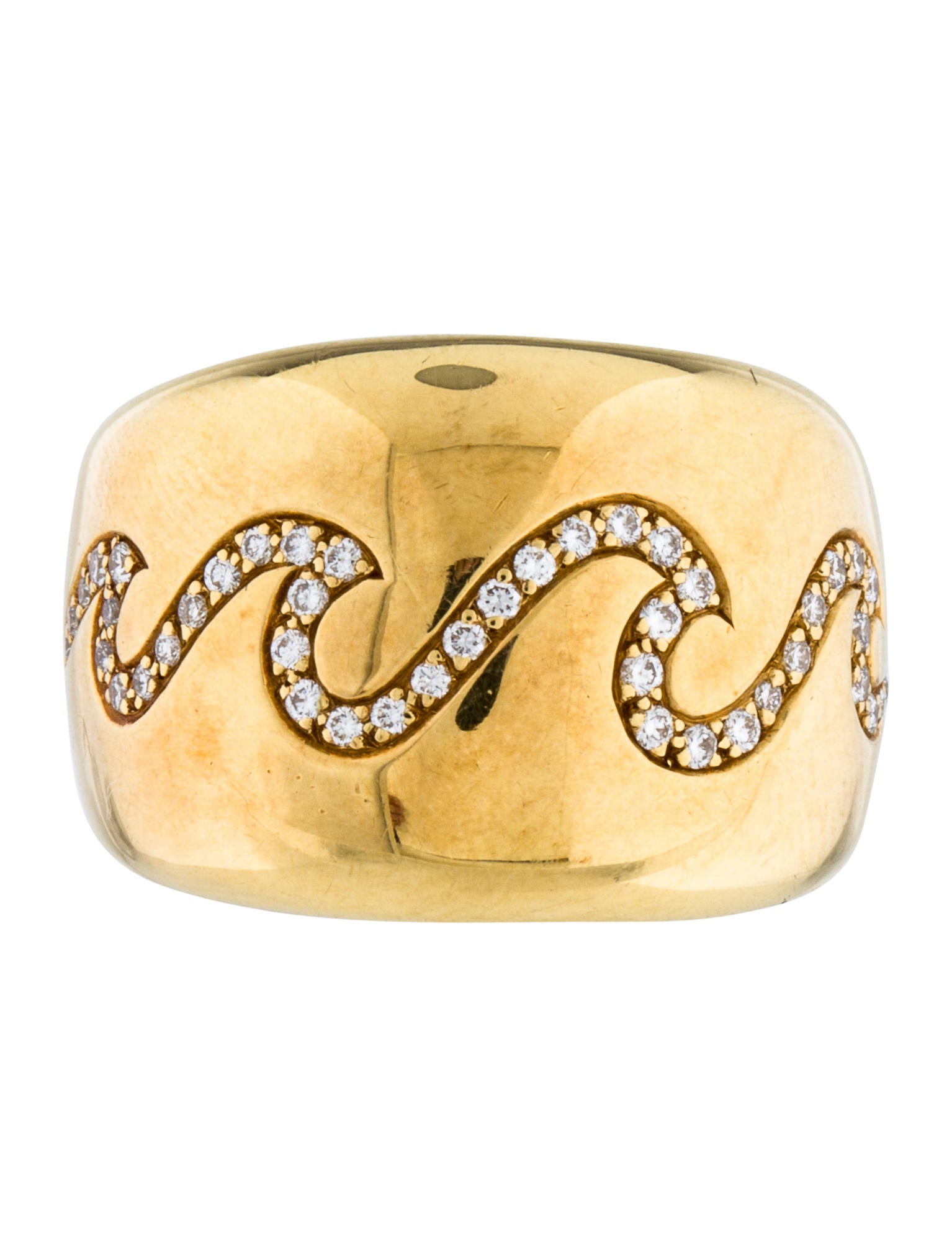 Van Cleef & Arpels Diamond Wave Band Ring - Rings - VAC21077 | The RealReal